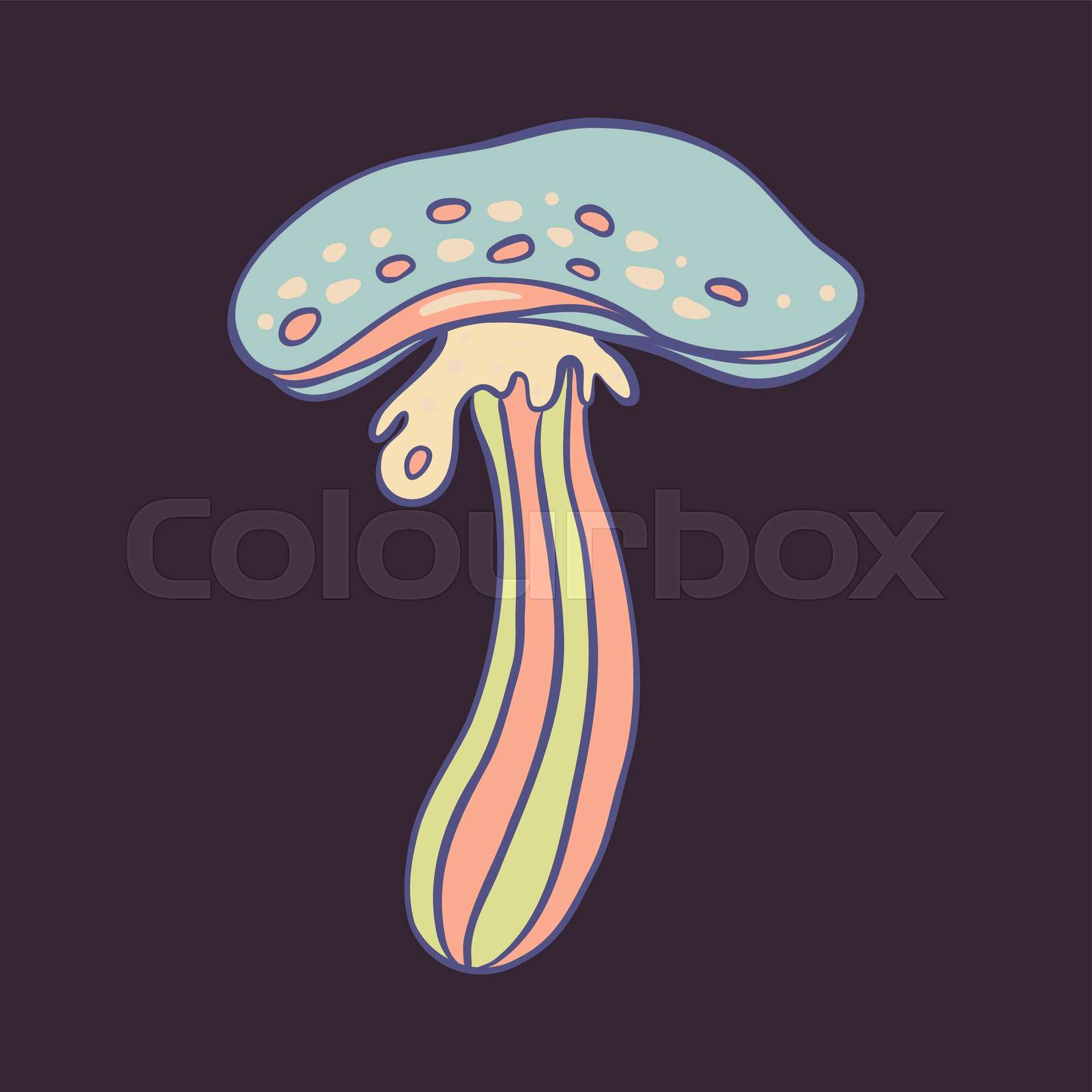 Magic mushroom. Psychedelic hallucination. Vector illustration in ...