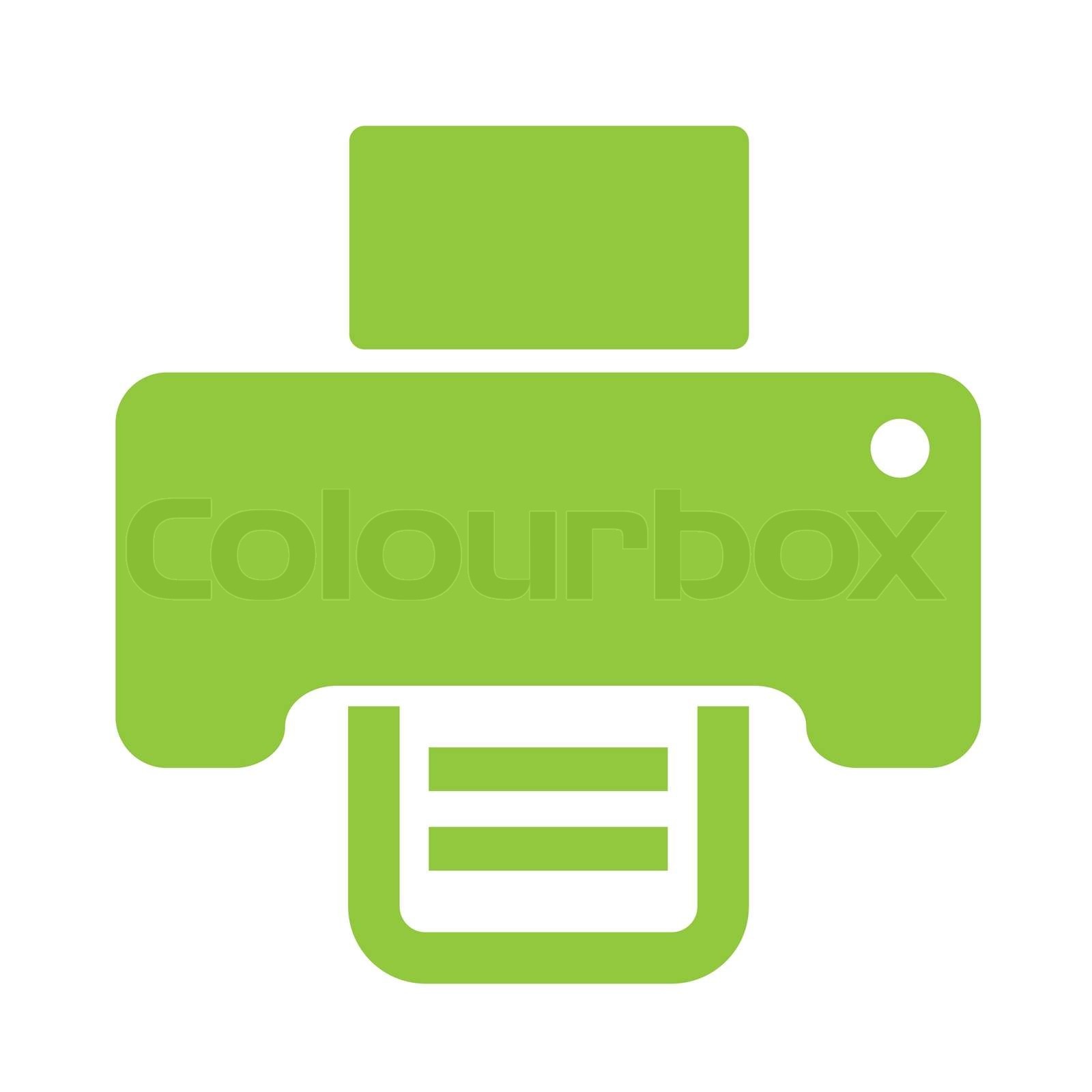 Printer icon in green | Stock vector | Colourbox