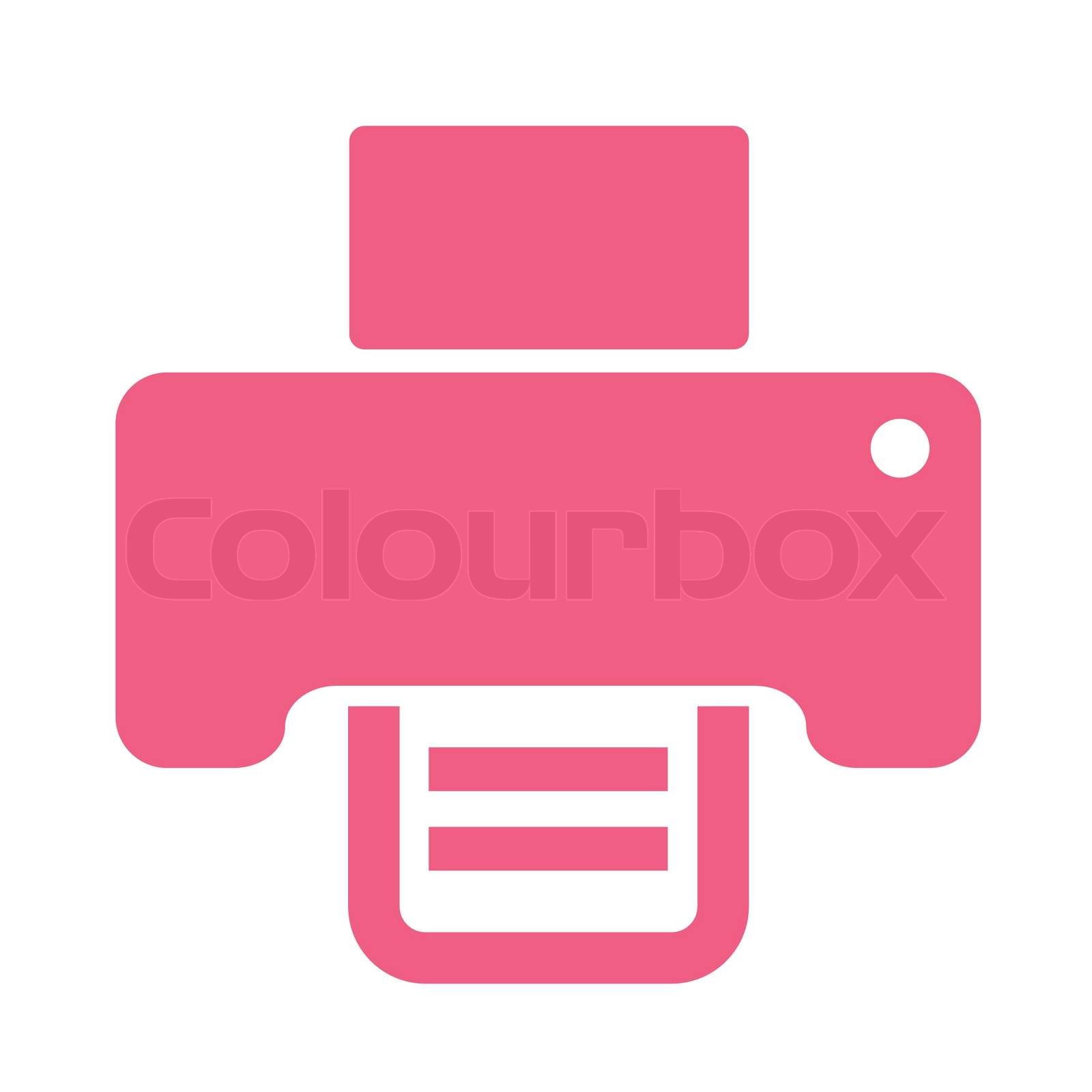 Pink printer icon illustration | Stock vector | Colourbox