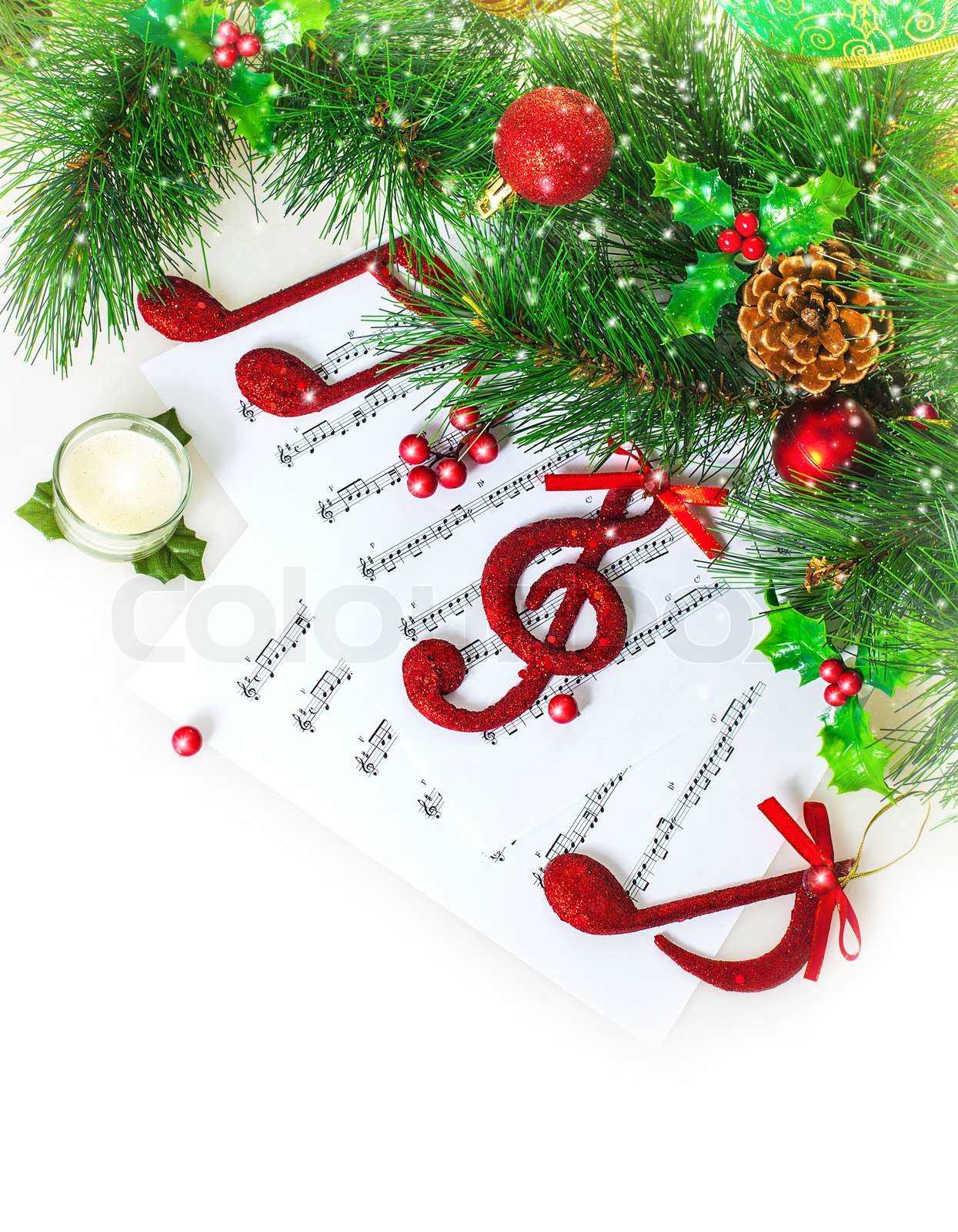 Christmas musical border | Stock image | Colourbox