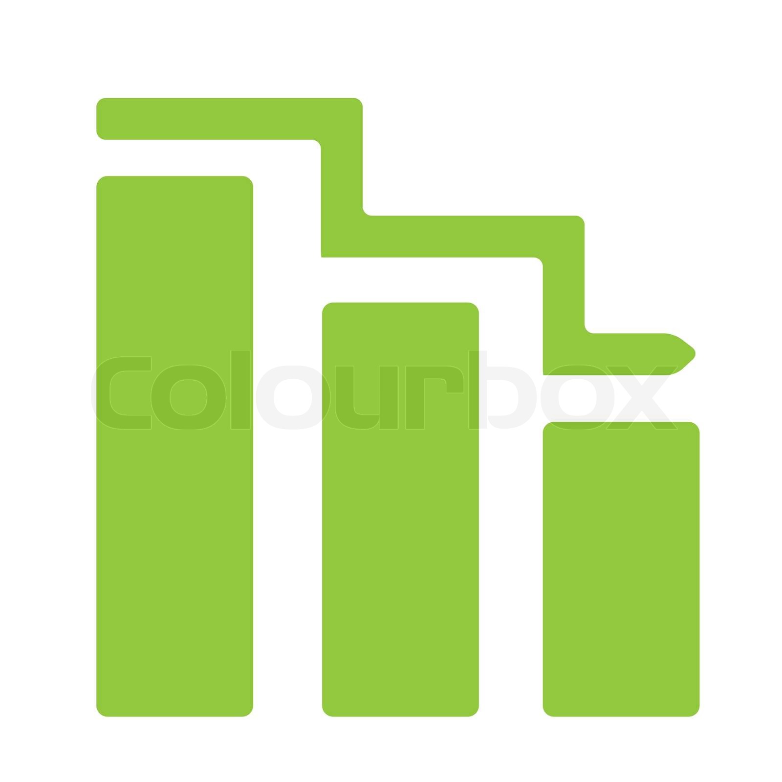 Loss diagram icon in green | Stock vector | Colourbox