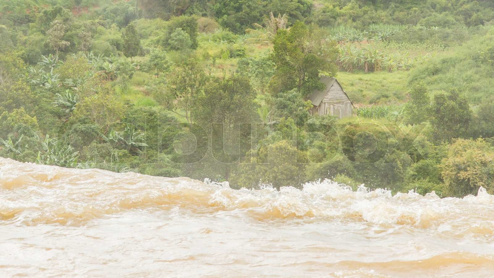 River ending in a waterfall | Stock image | Colourbox