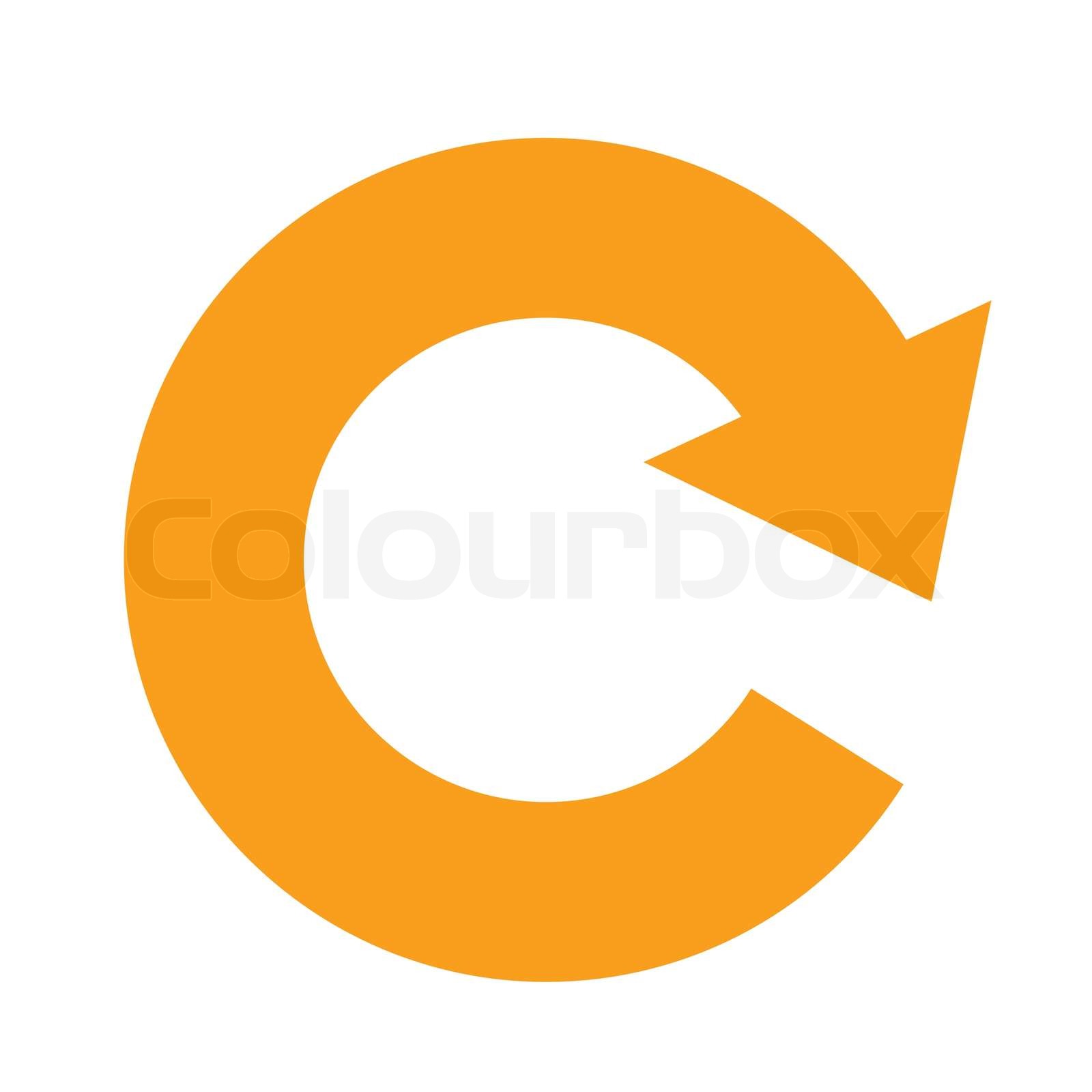 Refresh icon in orange | Stock vector | Colourbox