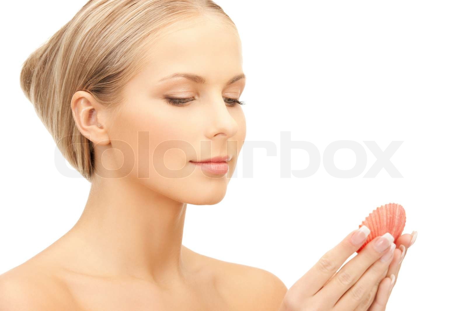 beautiful woman with seashell | Stock image | Colourbox