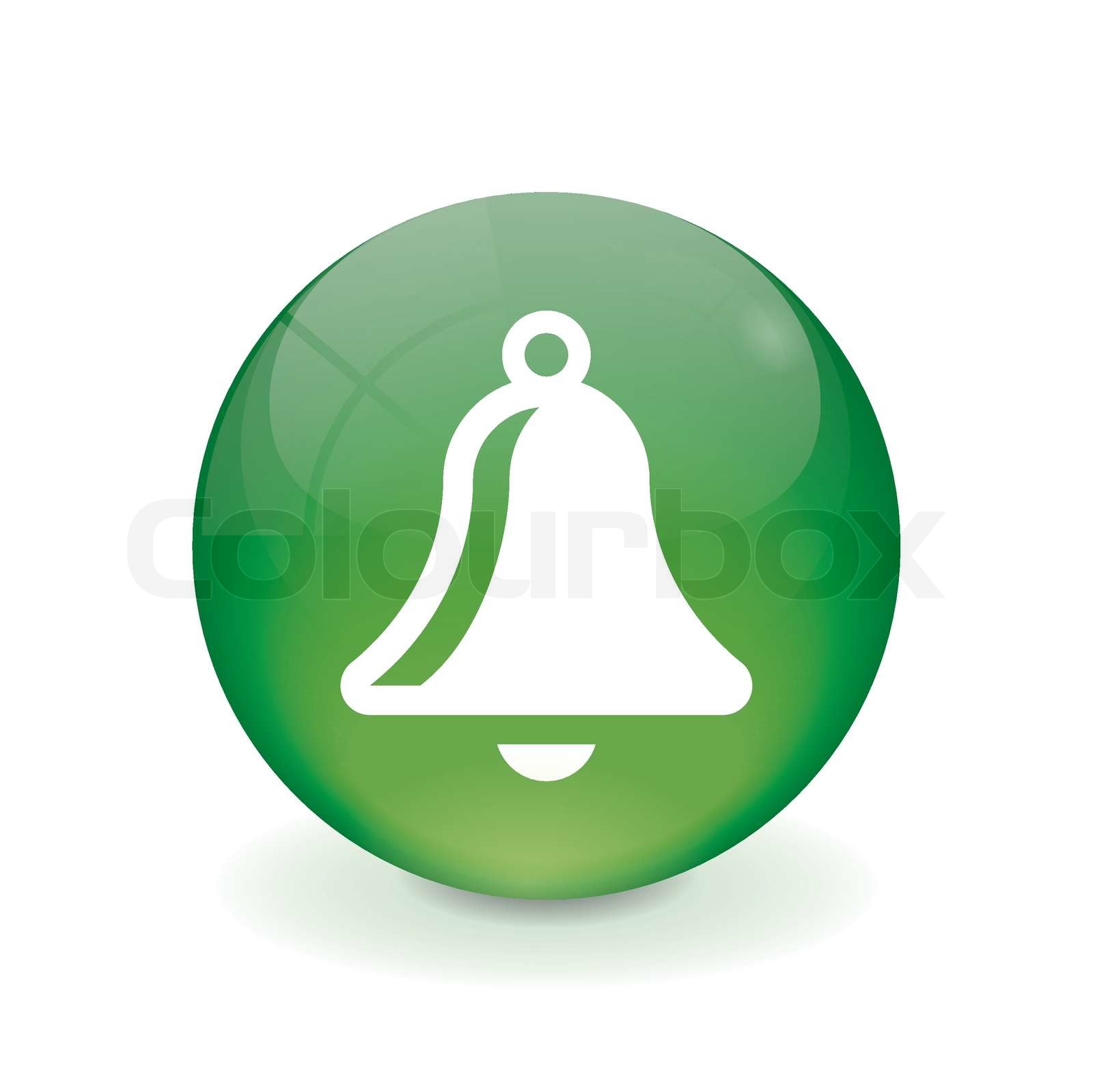 Round green button - Christmas bell icon | Stock vector | Colourbox