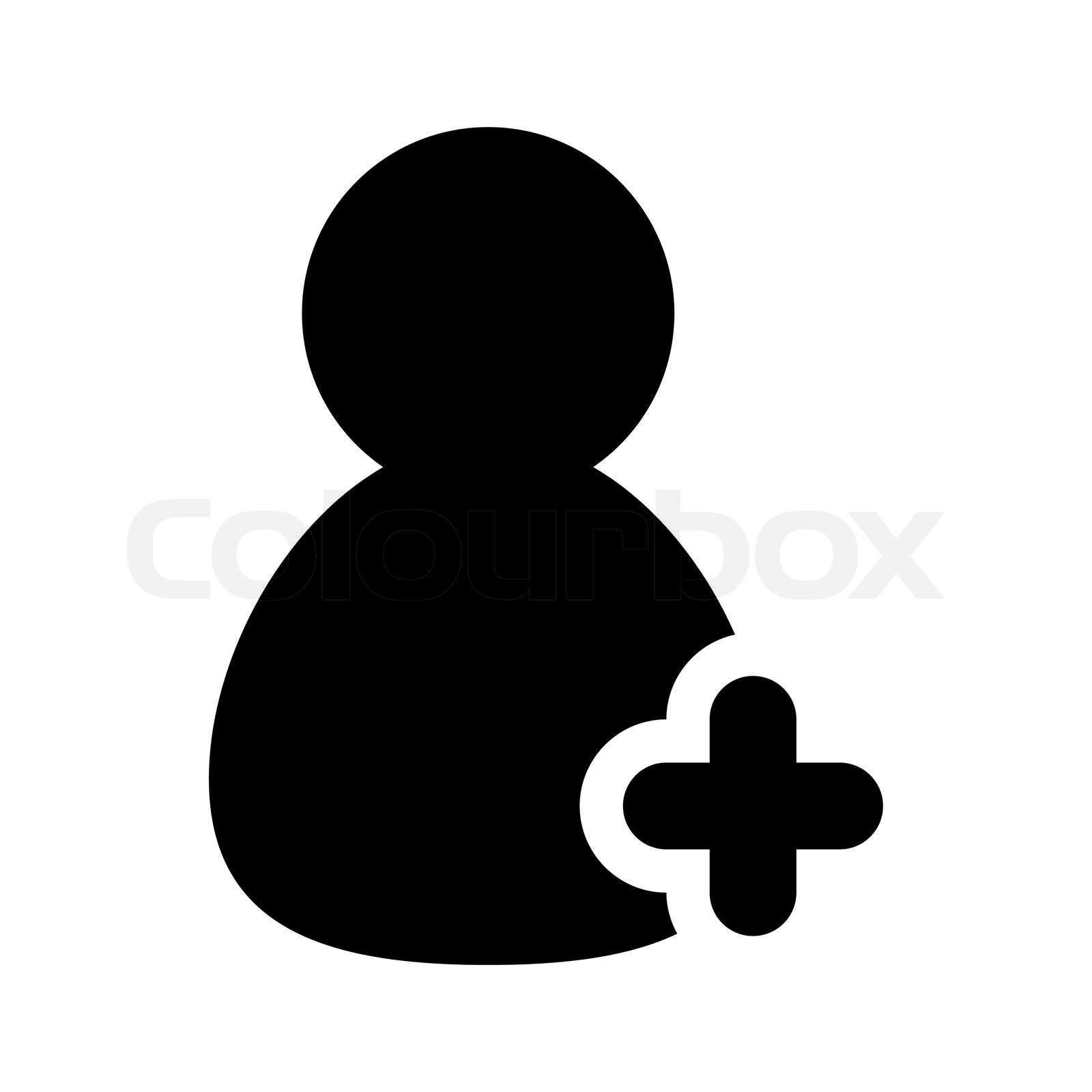 Icon - add user - black | Stock vector | Colourbox