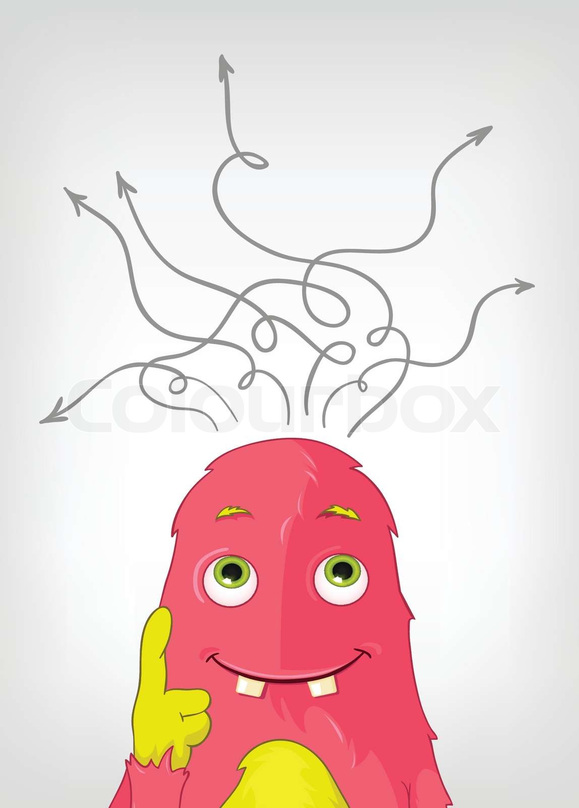Funny Monster Thinking | Stock vector | Colourbox