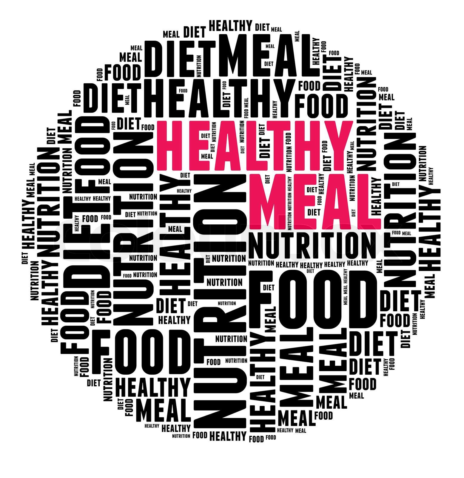 Healthy meal concept in word cloud | Stock image | Colourbox