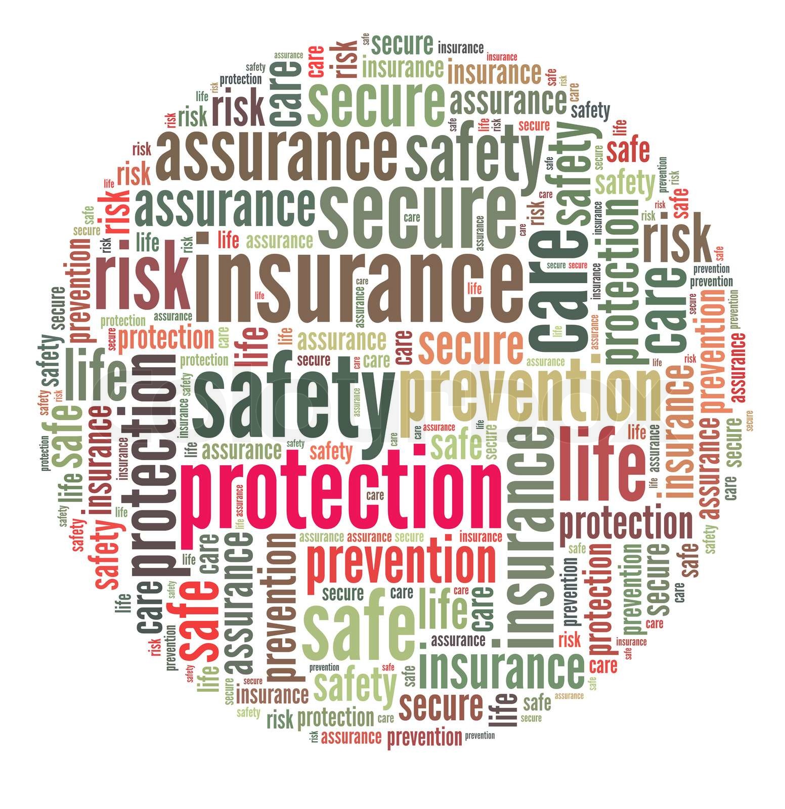 Protection in word collage | Stock image | Colourbox