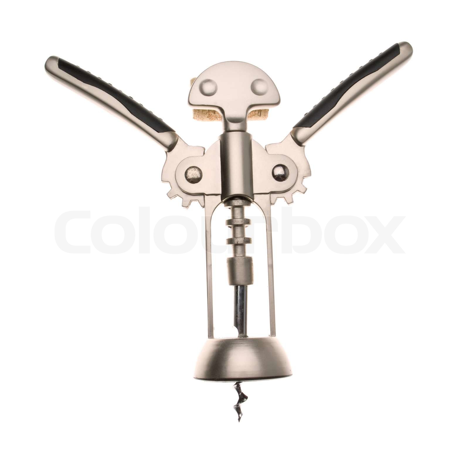 An installation of a corkscrew and a cork itself as an object of art ...