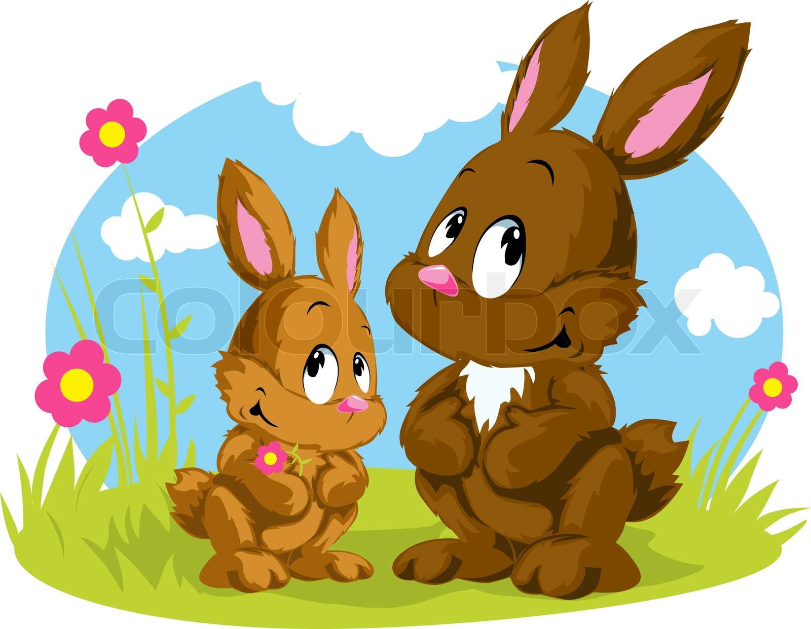 two rabbits | Stock vector | Colourbox