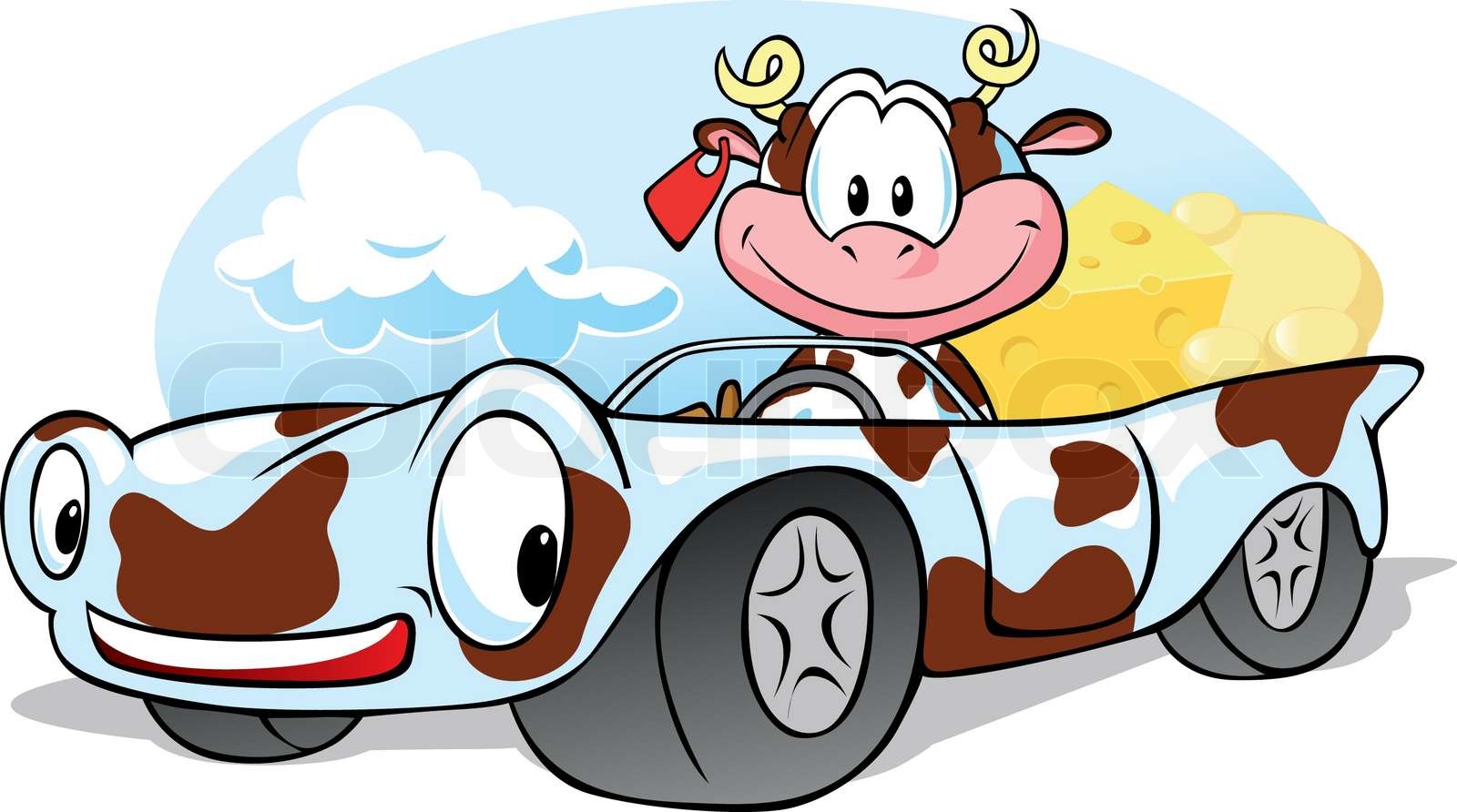 driving cow | Stock vector | Colourbox