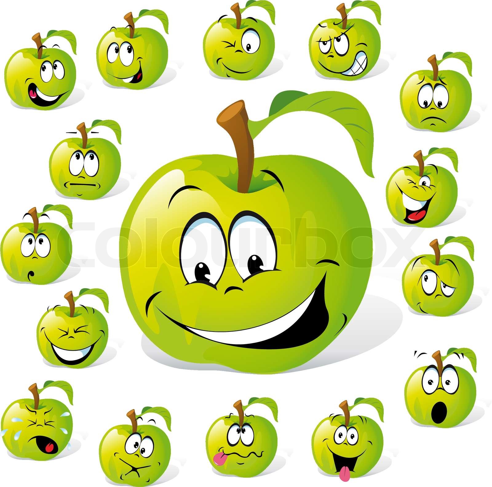 grüner Apfel | Stock-Vektor | Colourbox