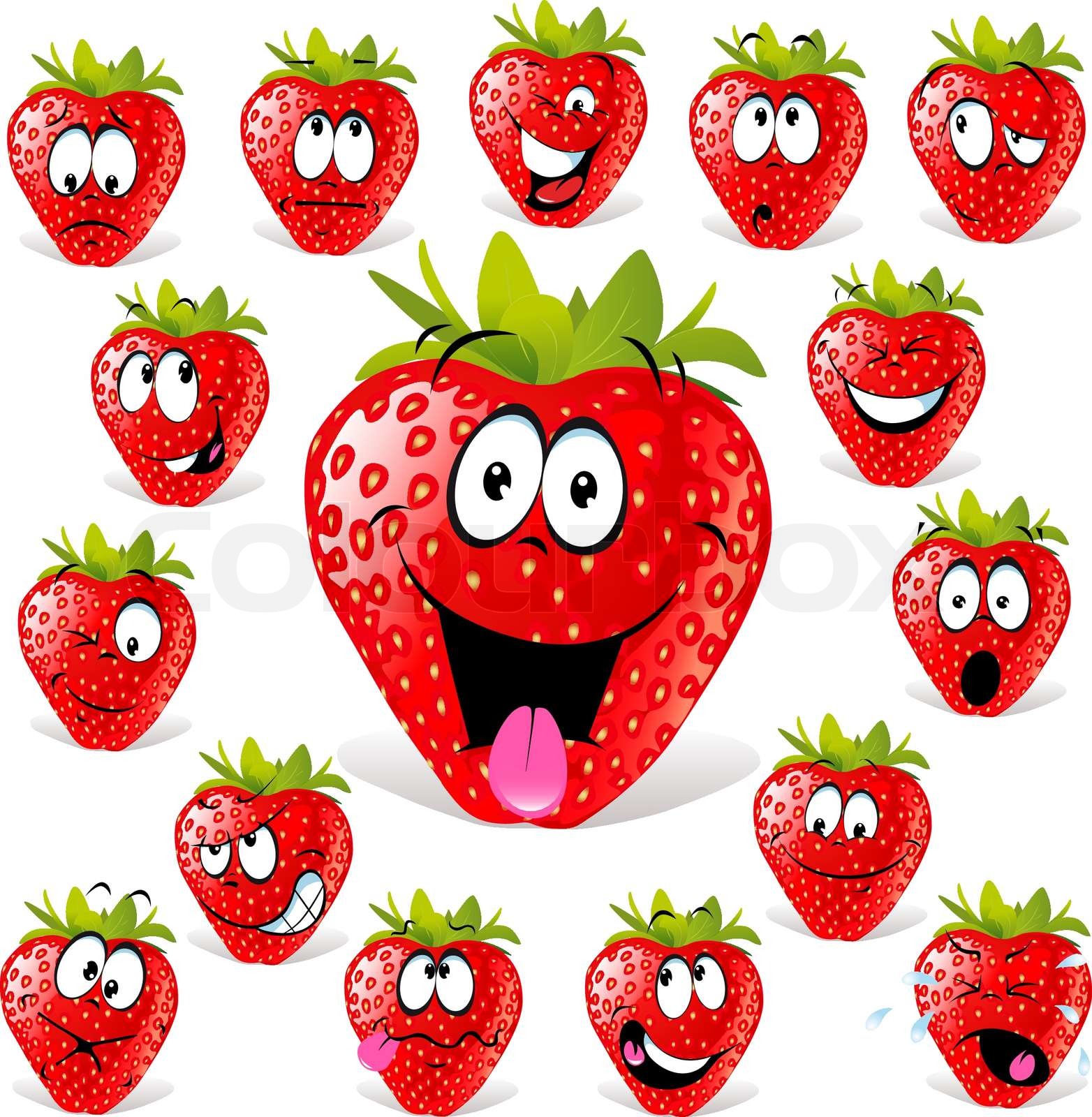 strawberry cartoon | Stock vector | Colourbox