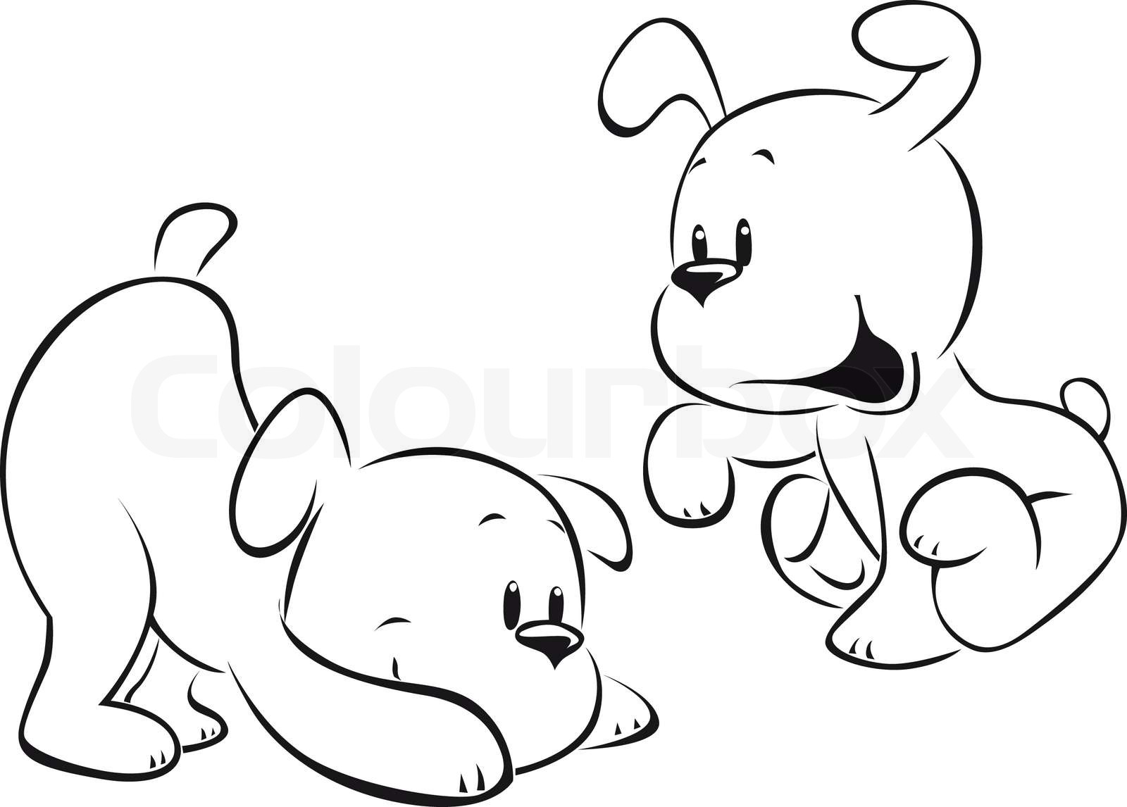 zwei Welpen | Stock-Vektor | Colourbox