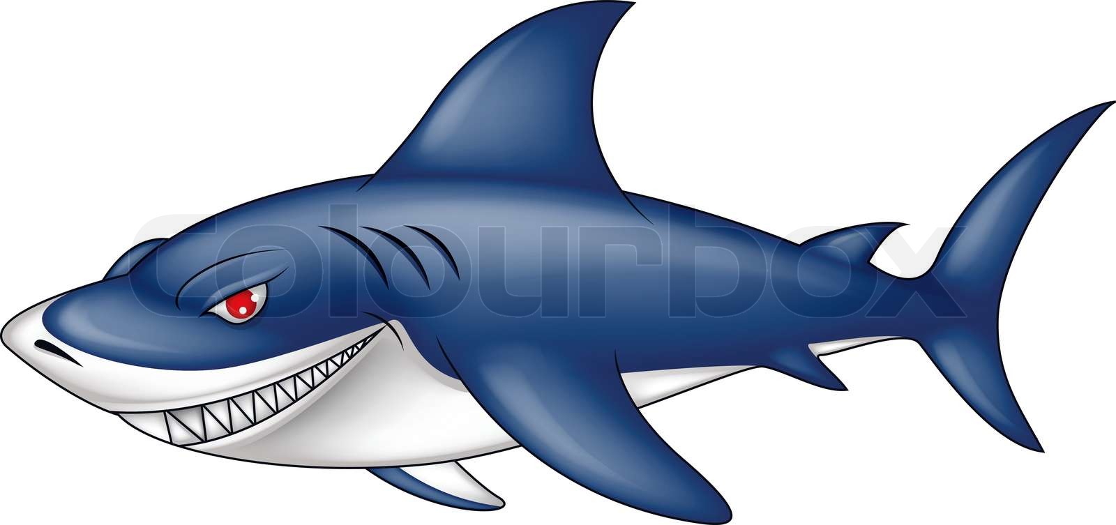 angry blue shark | Stock vector | Colourbox