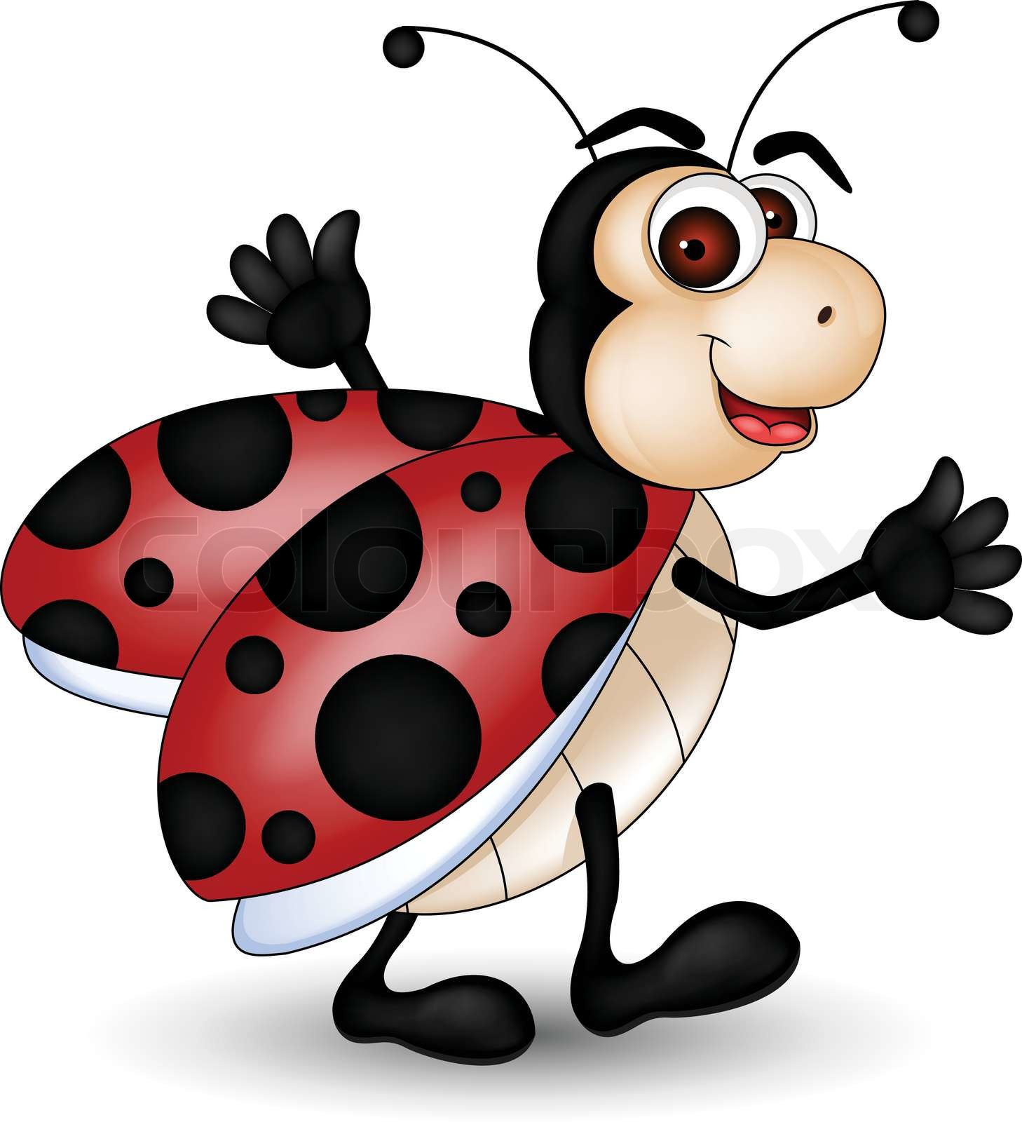 funny red Ladybug cartoon smiling | Stock vector | Colourbox