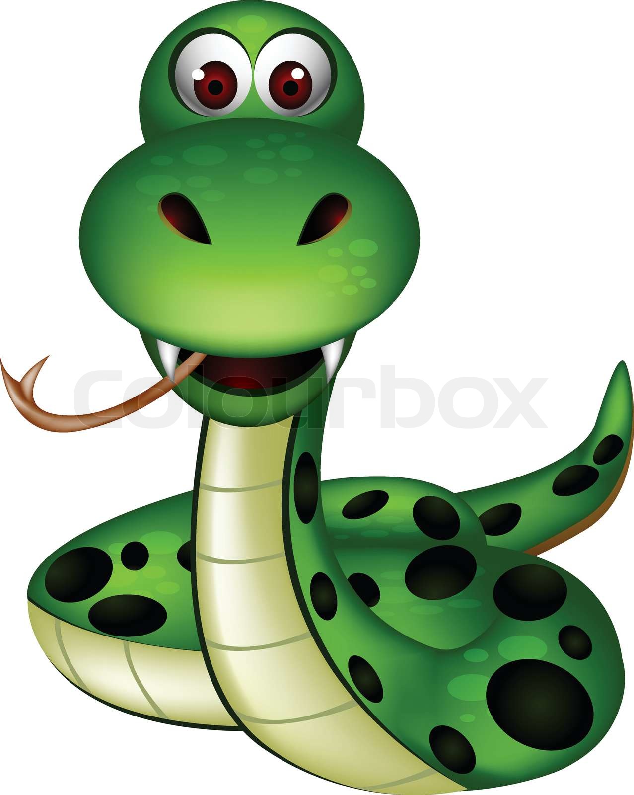green snake cartoon | Stock vector | Colourbox