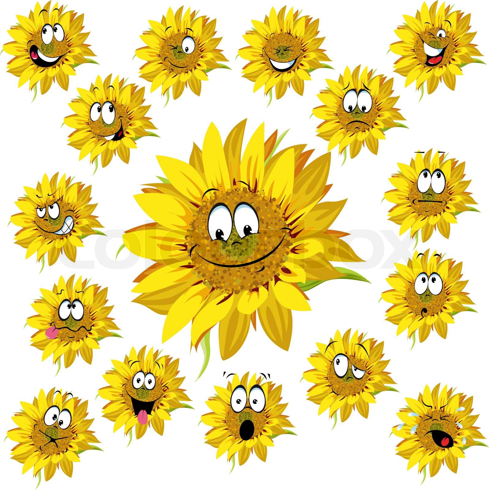 sunflower cartoon | Stock vector | Colourbox