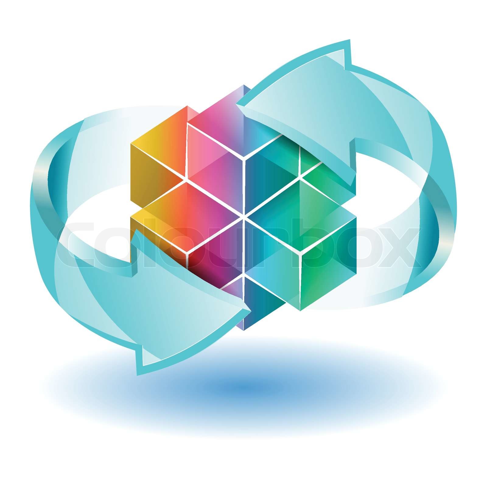 3D plus sign with Arrow cycle | Stock vector | Colourbox