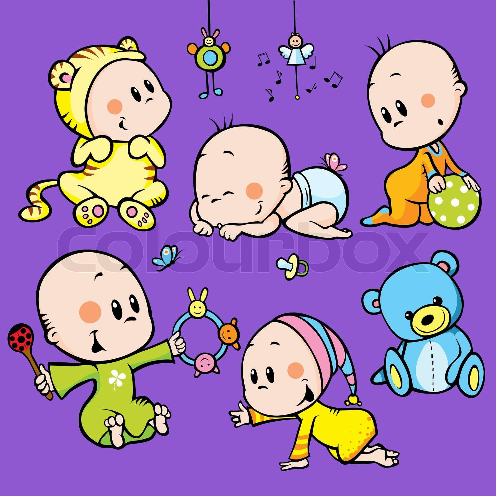 cute babies | Stock vector | Colourbox