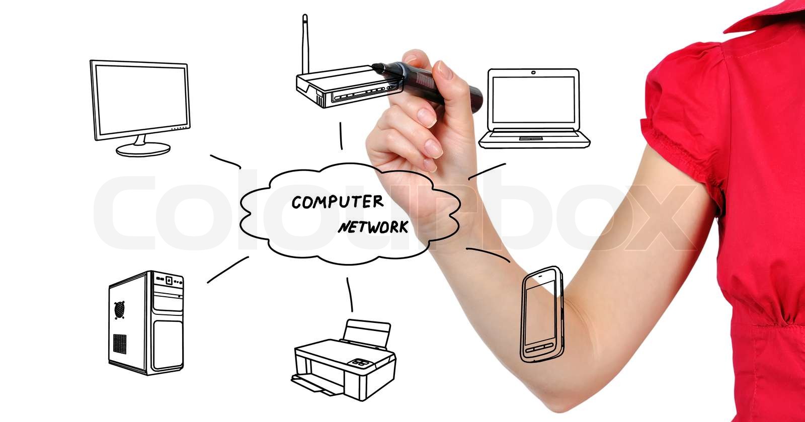Schema Computernetzwerk | Stock Bild | Colourbox