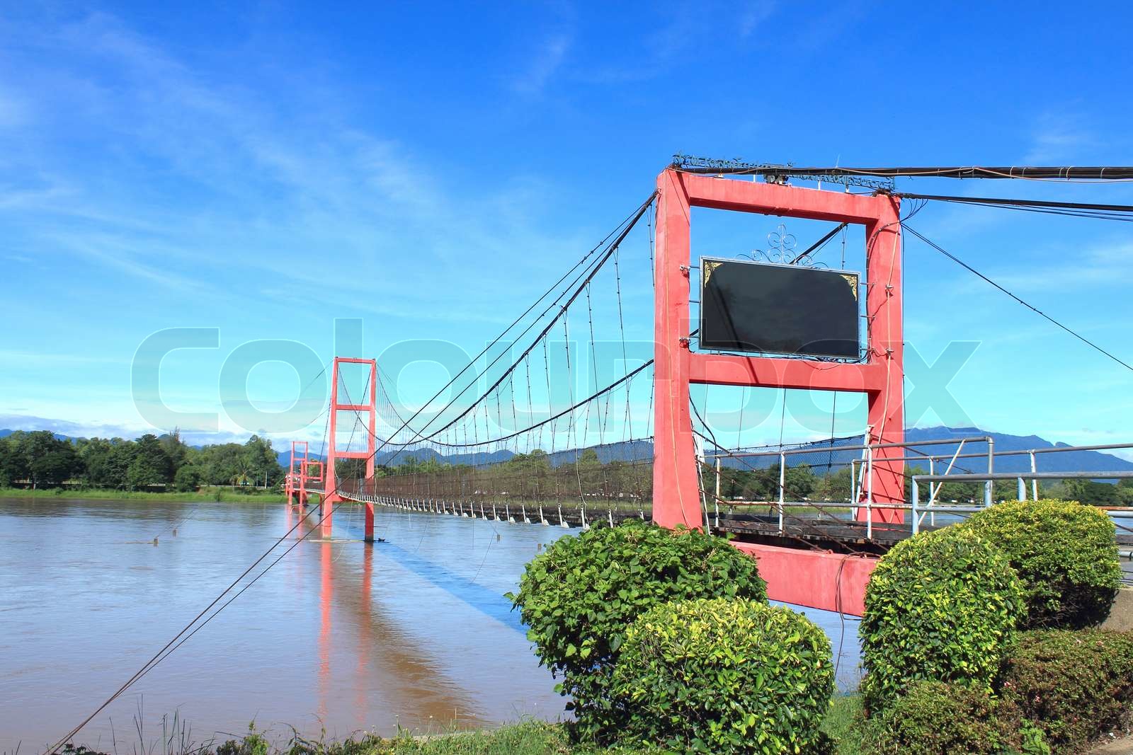The Hanging bridge at tak province,thailand | Stock image | Colourbox