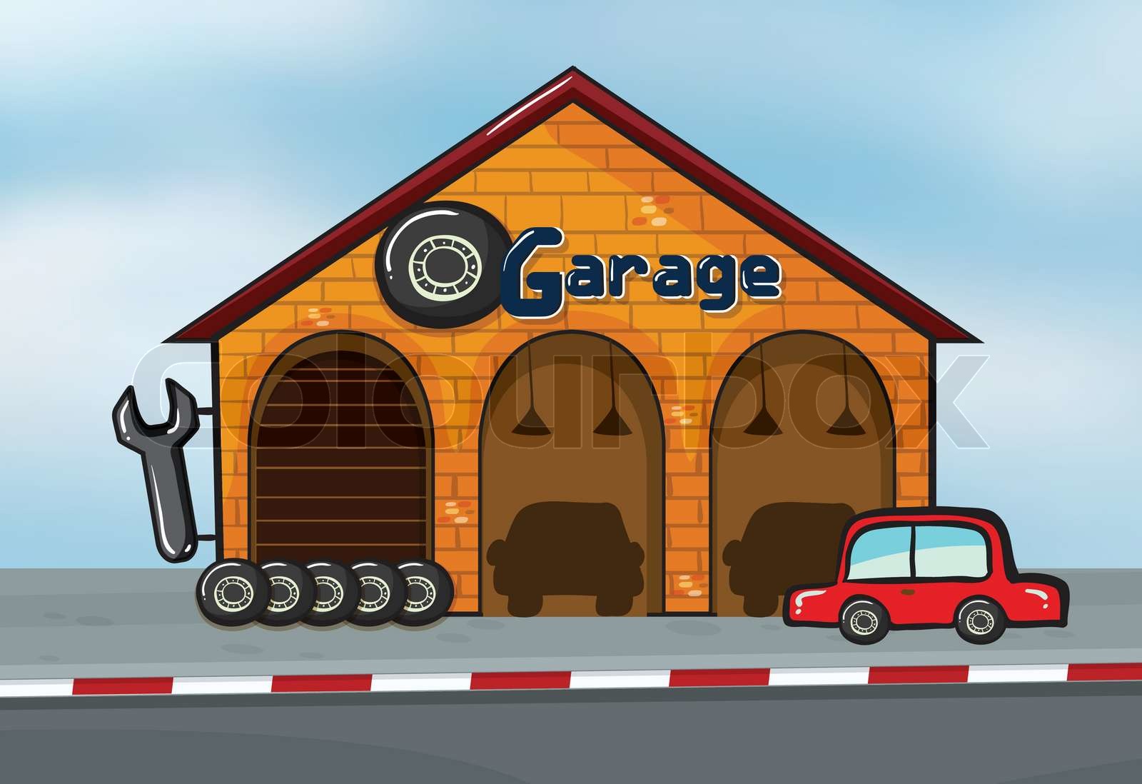 A garage | Stock vector | Colourbox