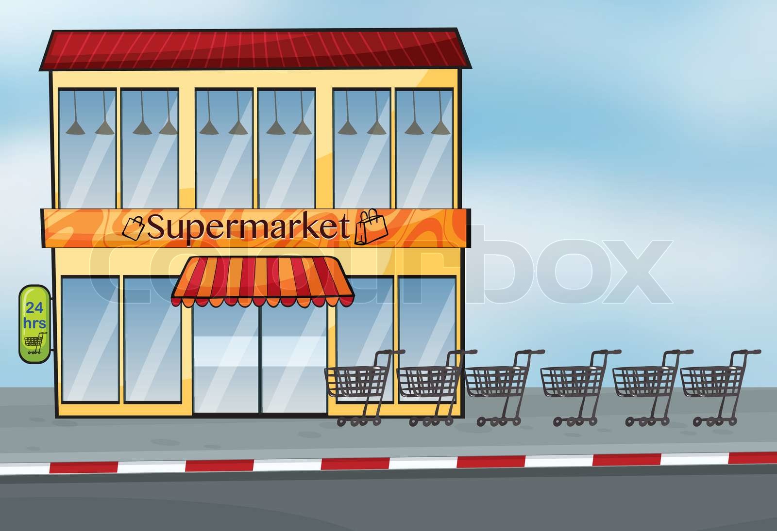 tienda, dibujos animados, calle | Vector de archivo | Colourbox