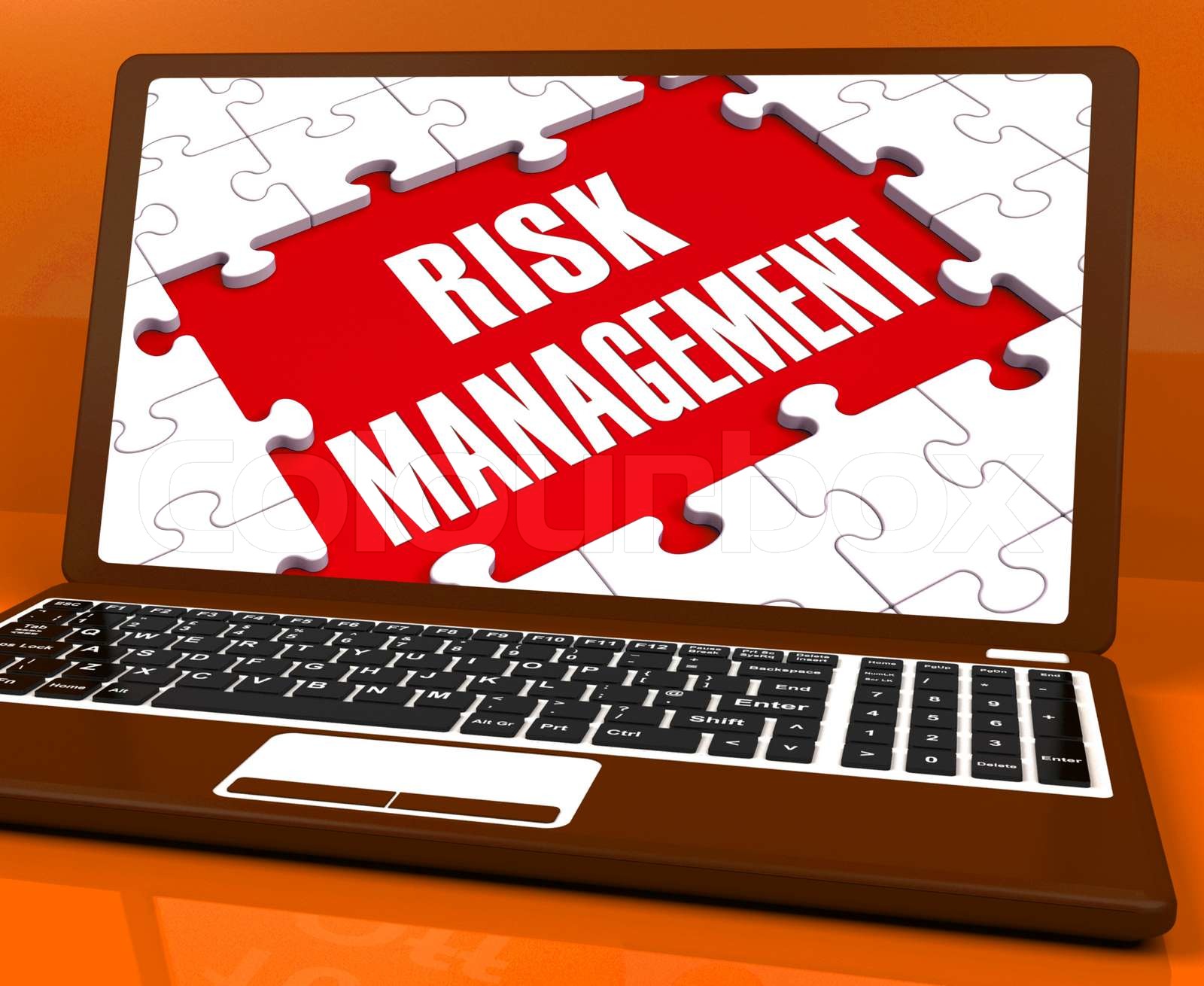 Risk Management On Laptop Showing Risky Analysis | Stock image | Colourbox