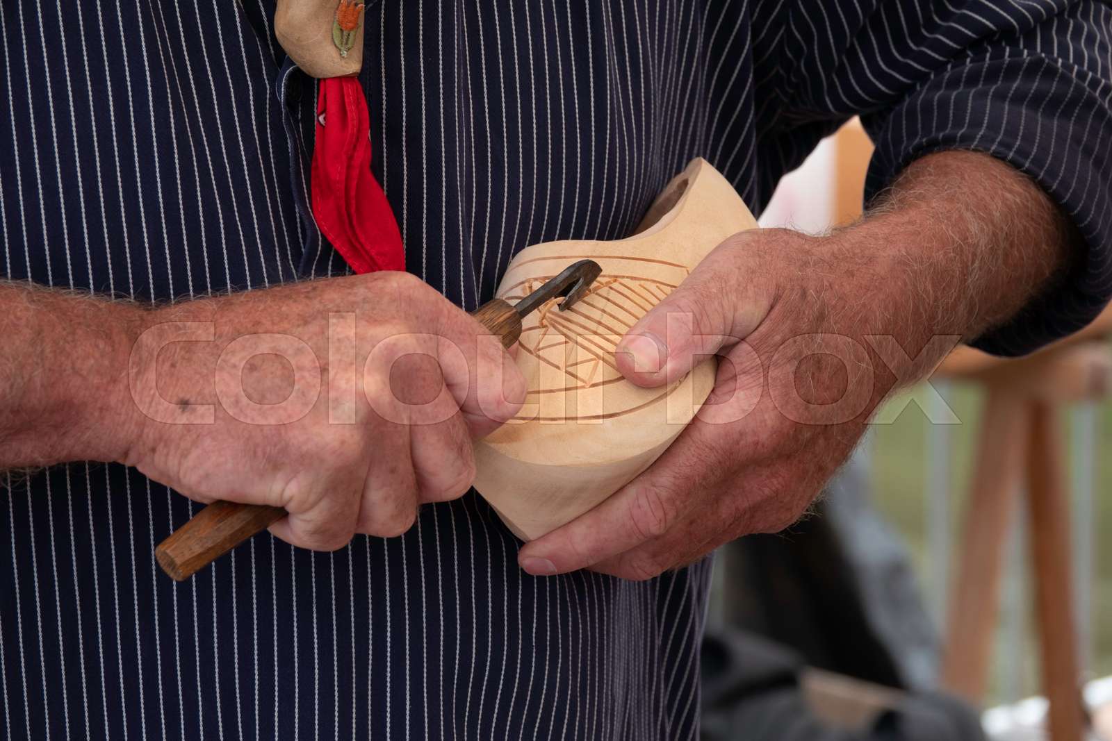 a clog maker in holland busy with new wooden shoes | Stock image ...