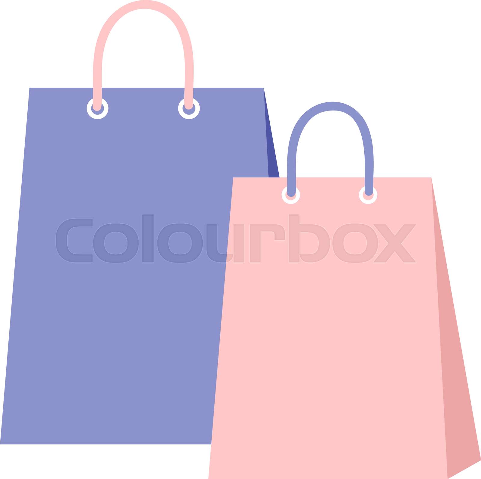 Two shopping bags flat cartoon illustration design for icon website ...