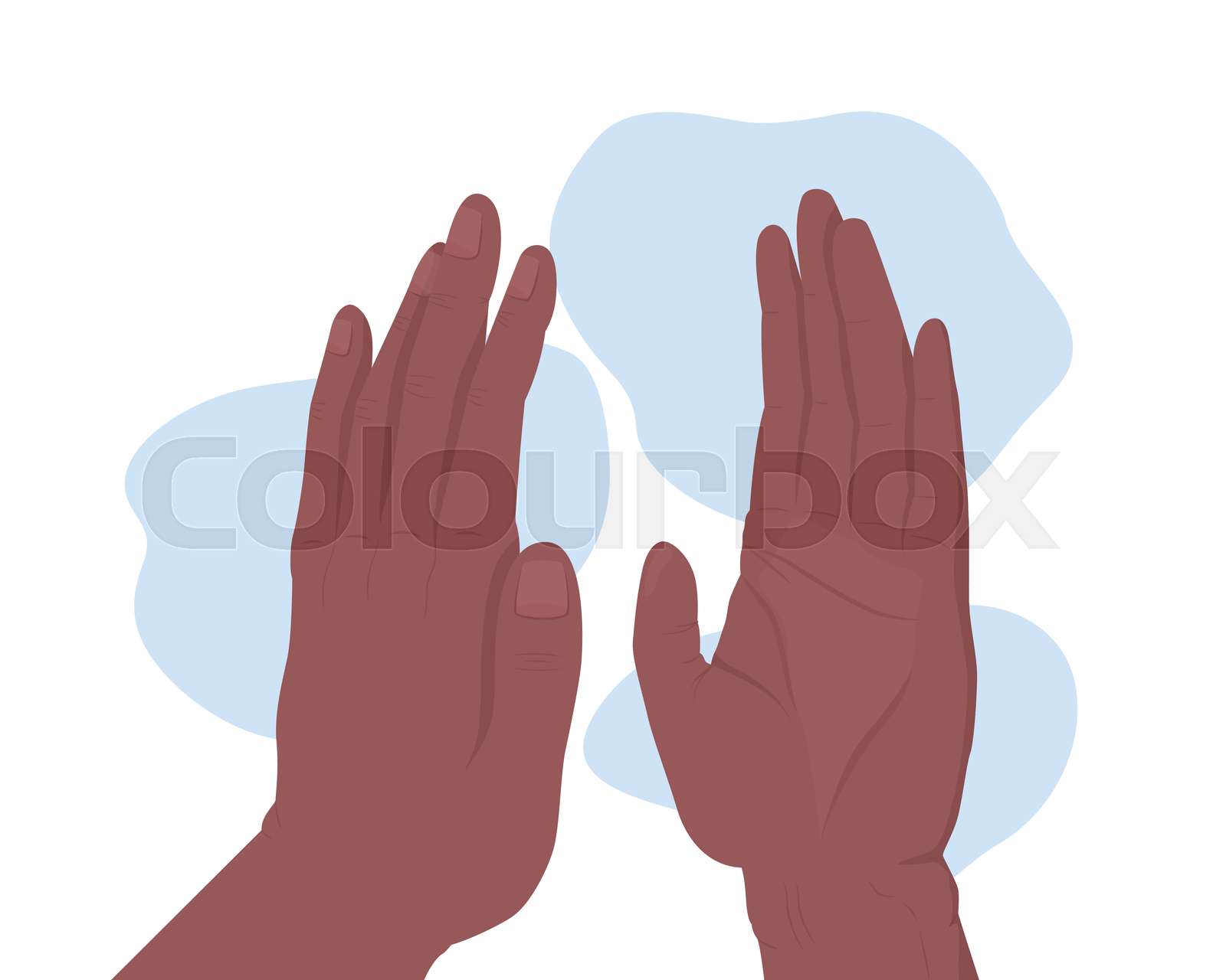 Slapping hands 2D vector isolated illustration | Stock vector | Colourbox