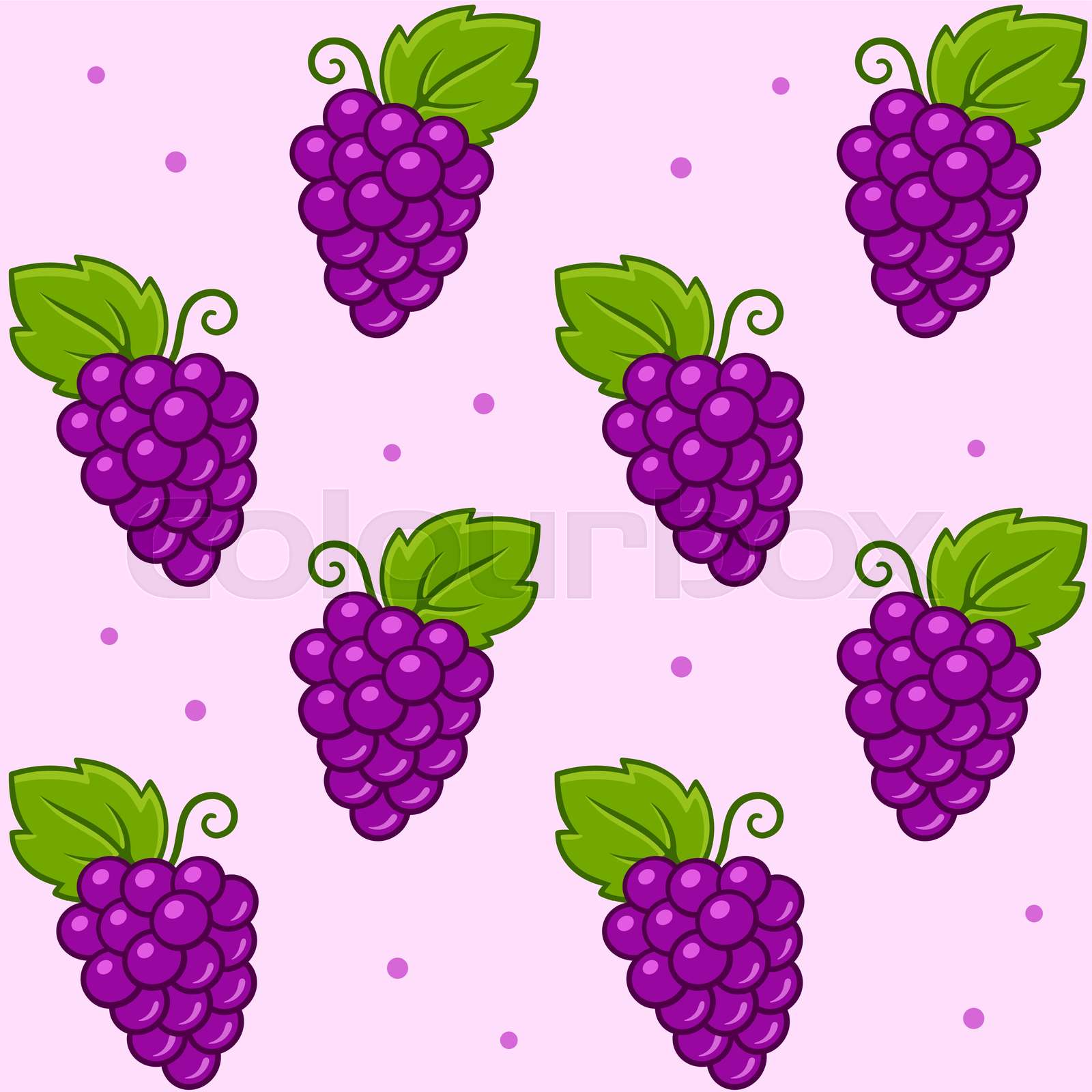 Cartoon red grape seamless pattern | Stock vector | Colourbox