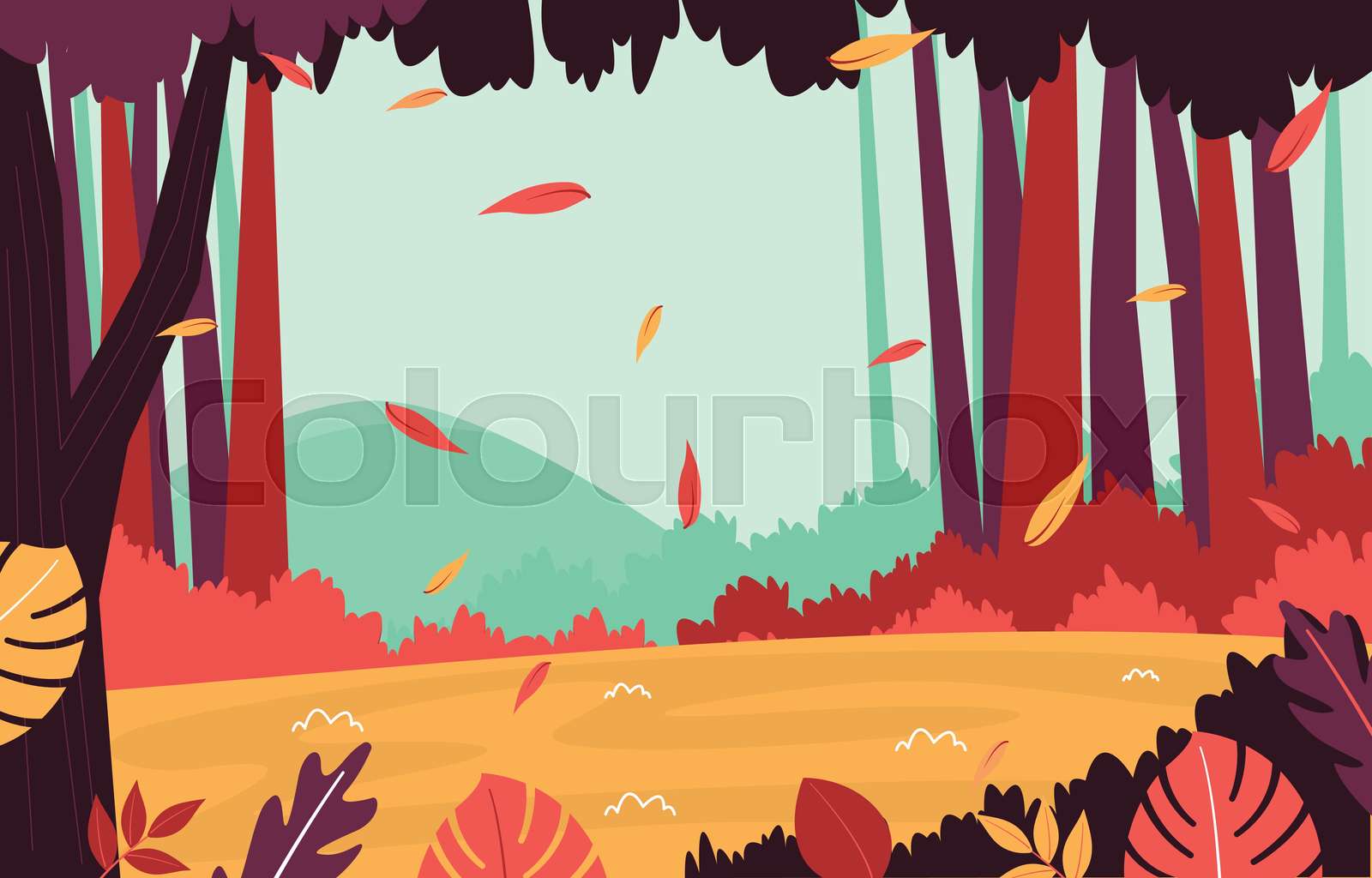 Fallen Leaf Fall Autumn Forest Nature View | Stock vector | Colourbox