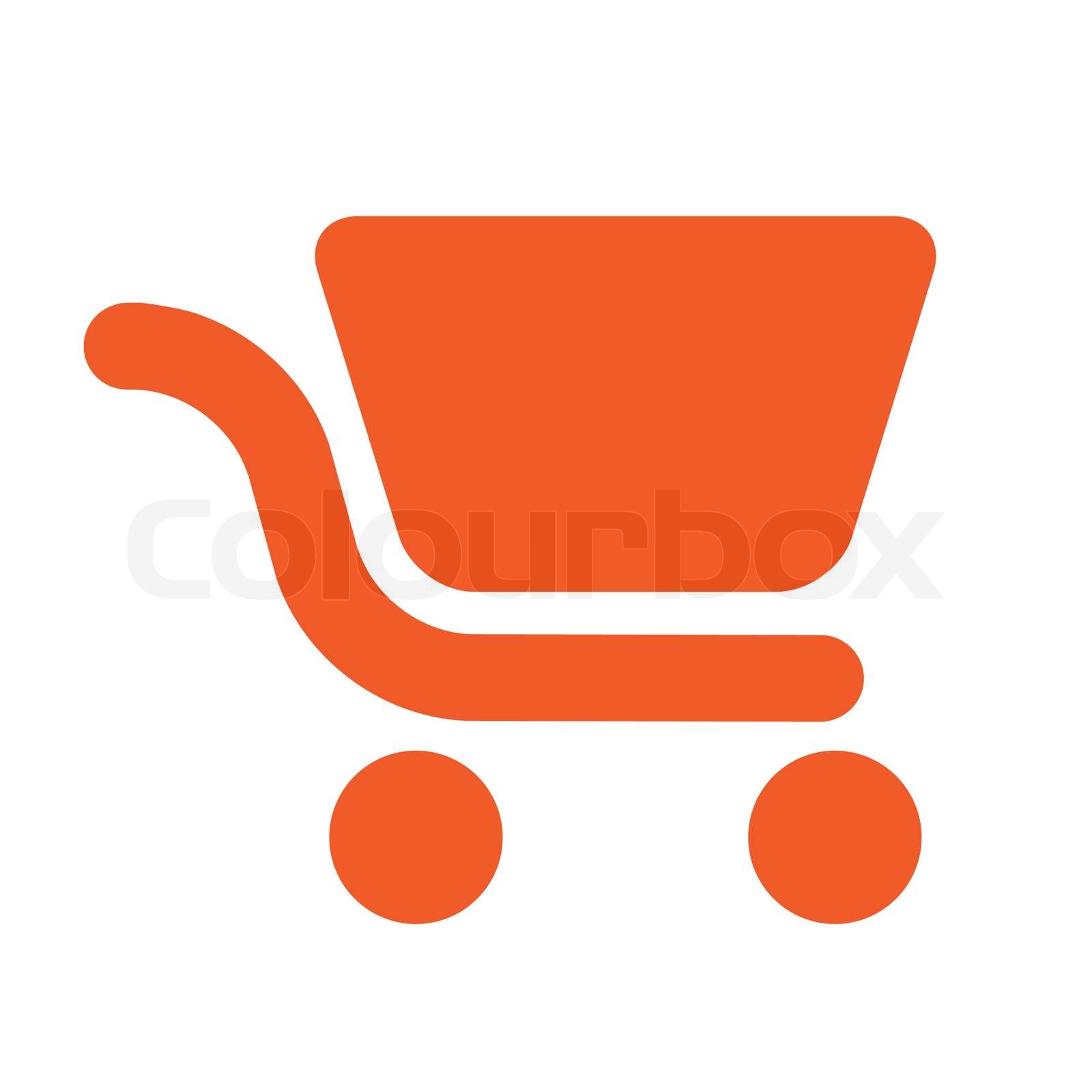 Icon - shopping cart - orange | Stock vector | Colourbox