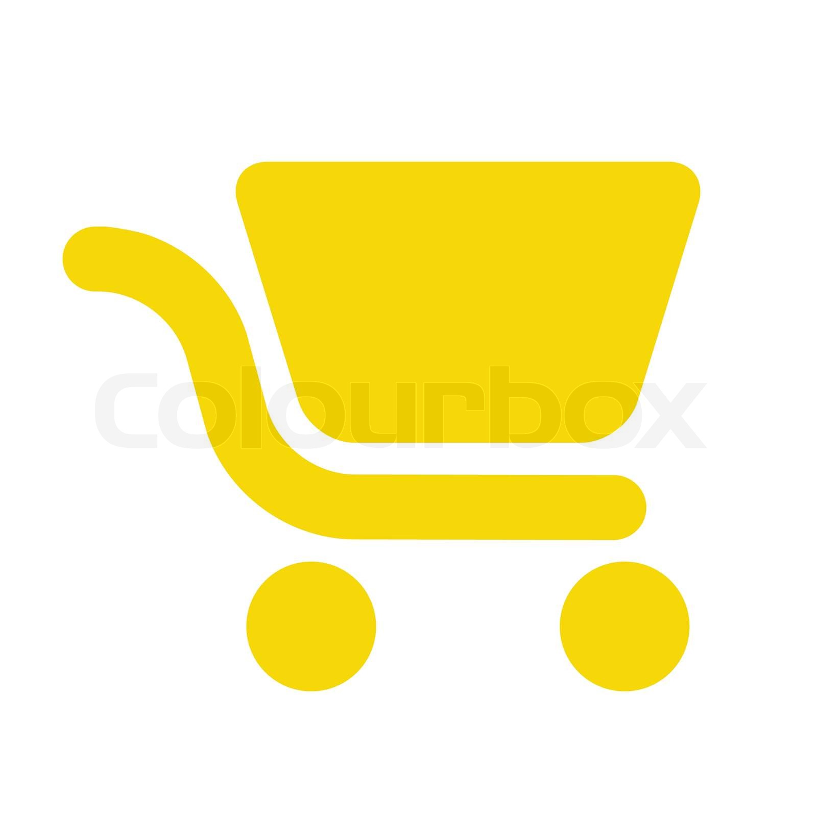 Icon - shopping cart - yellow | Stock vector | Colourbox