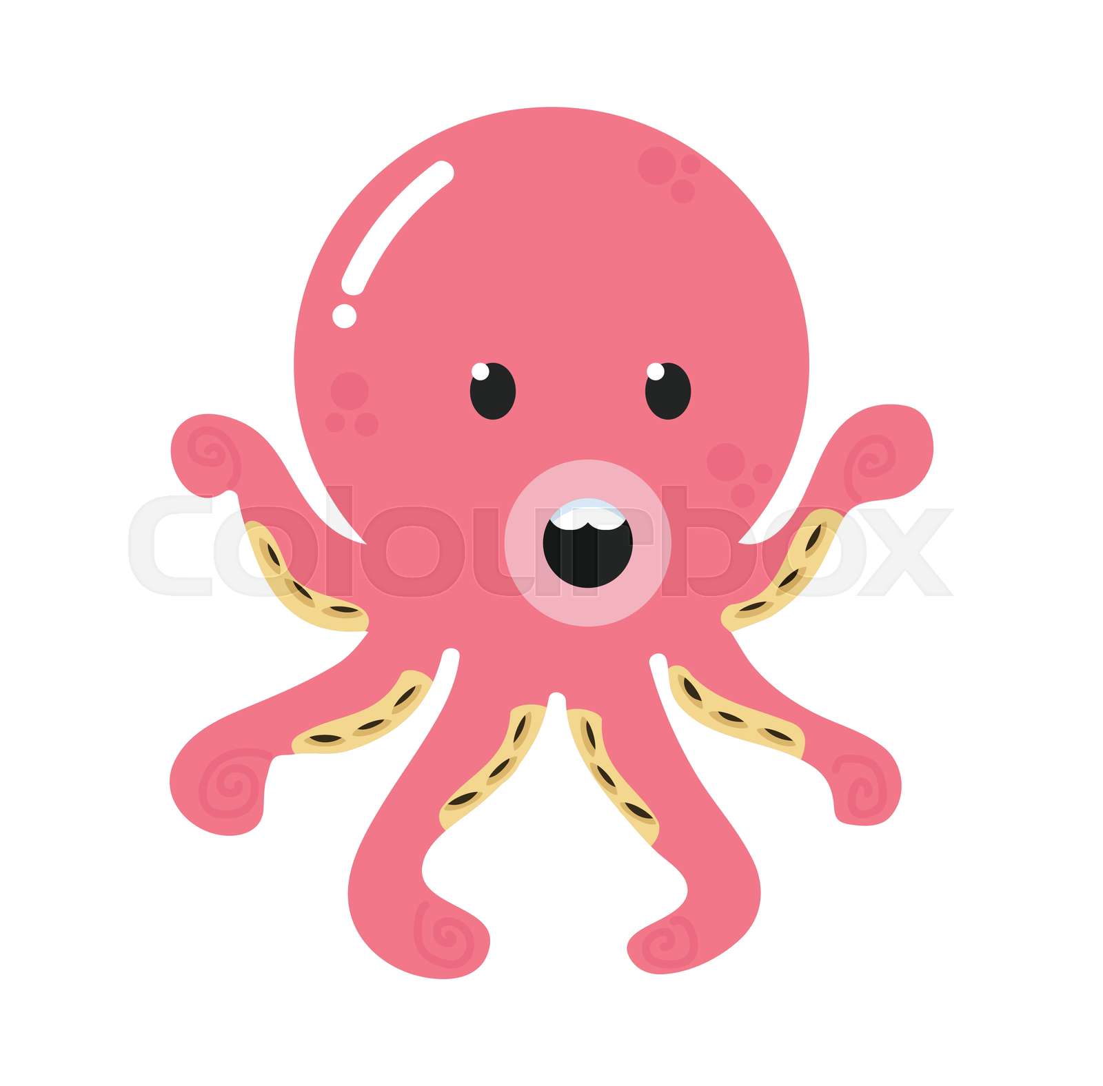 Cute Pink little squid vector | Stock vector | Colourbox