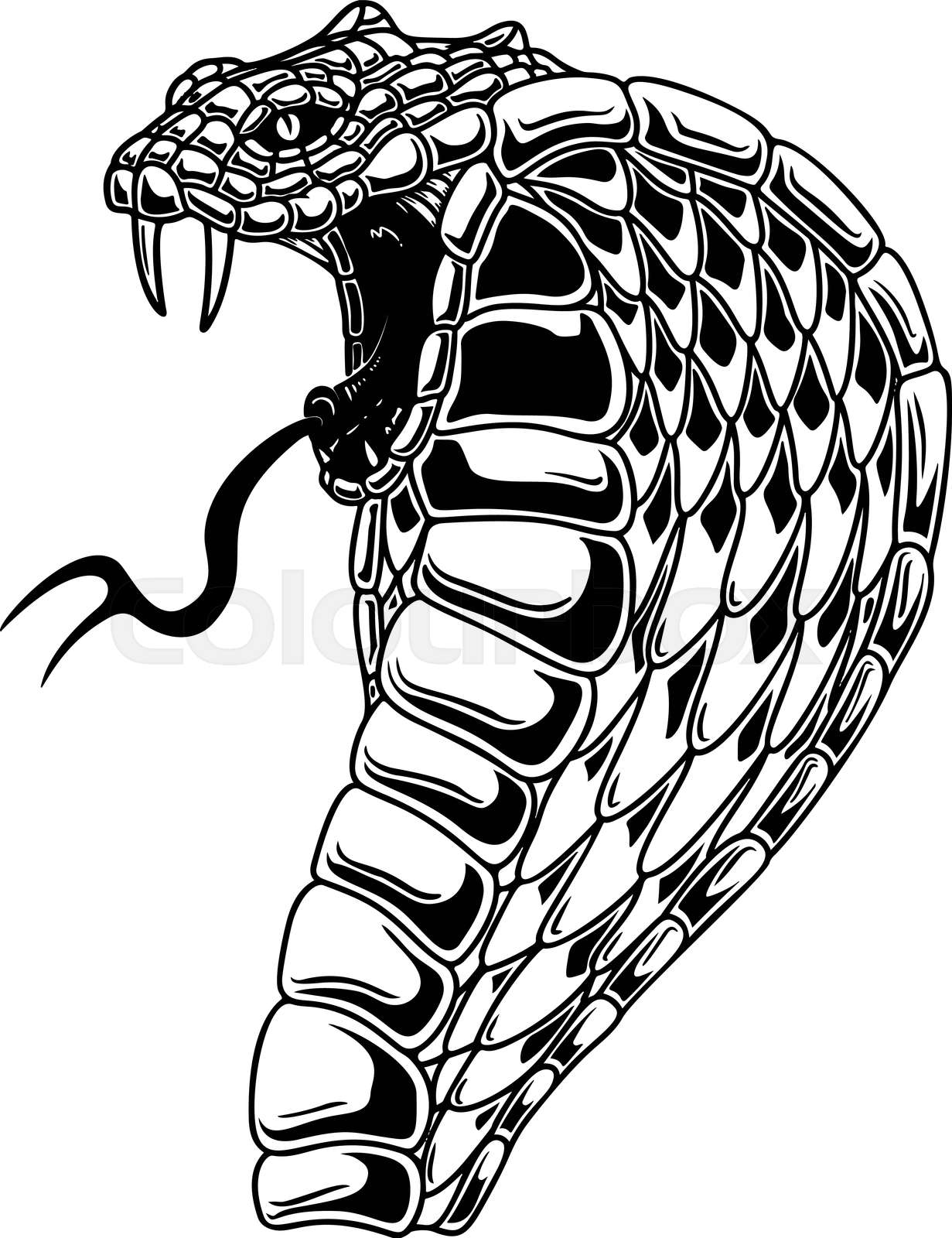 Illustration of cobra snake. Design element for poster, card, banner ...