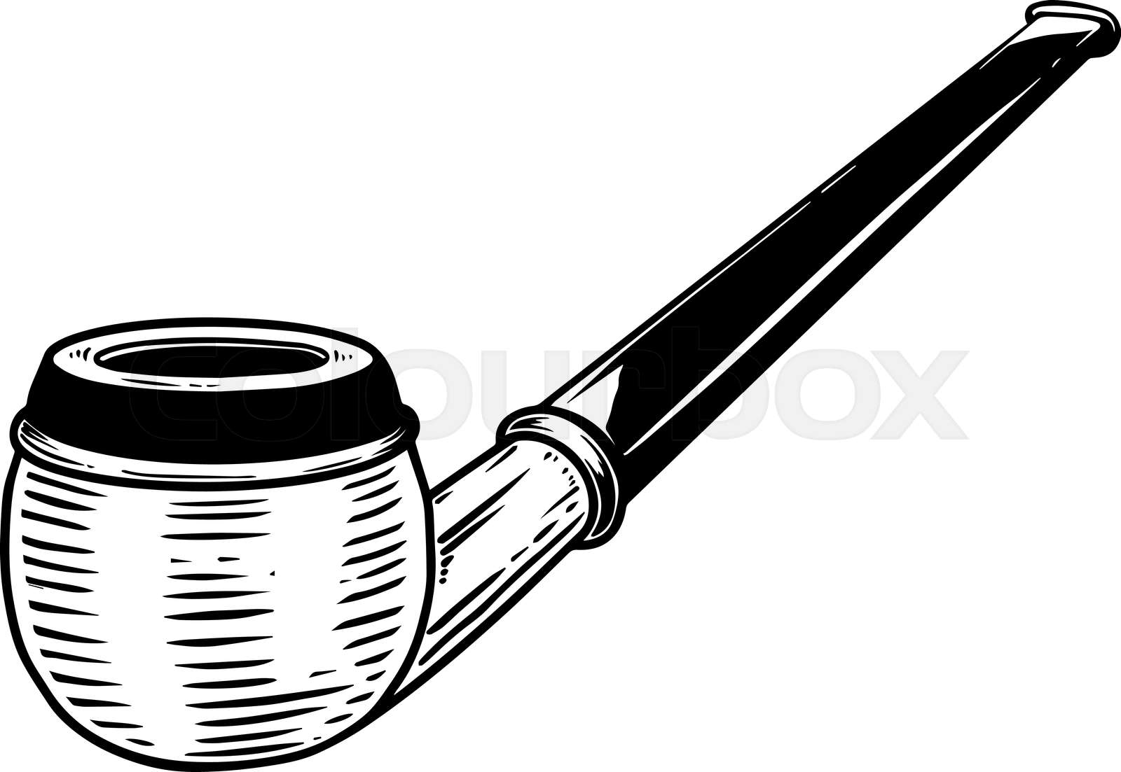 Illustration of smoking pipe. Design element for logo, label, sign ...