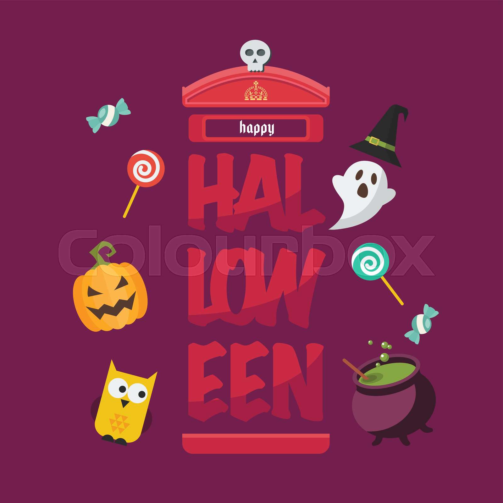 Halloween Telephone Booth Poster Stock Vector Colourbox