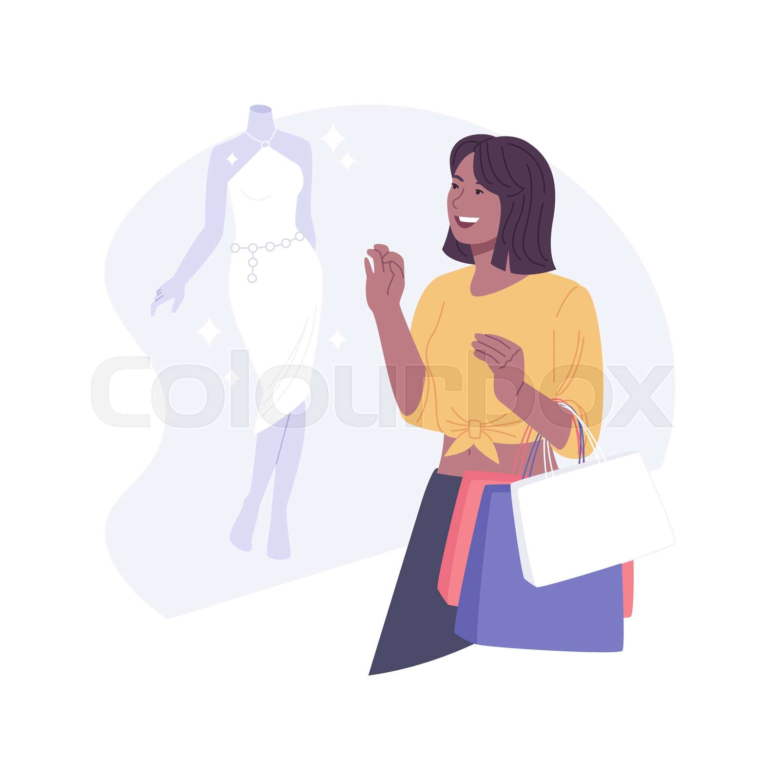 Shopaholic isolated cartoon vector illustrations. | Stock vector ...