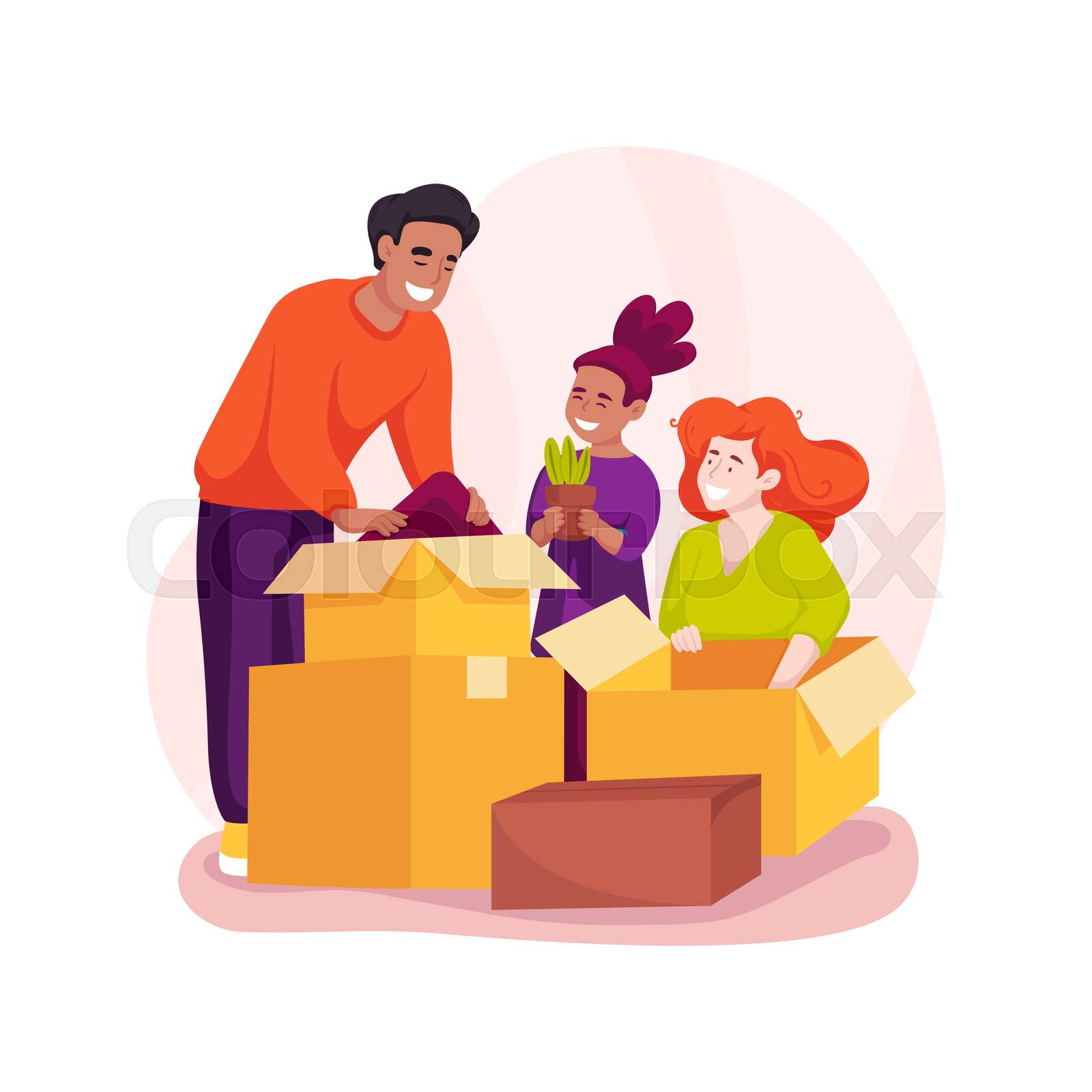 Unboxing items isolated cartoon vector illustration. | Stock vector ...