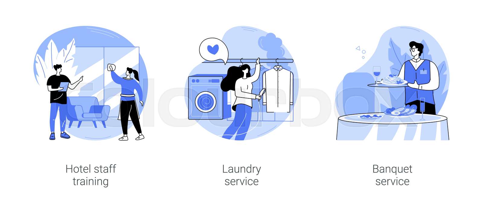 Hotel business isolated cartoon vector illustrations se | Stock vector ...