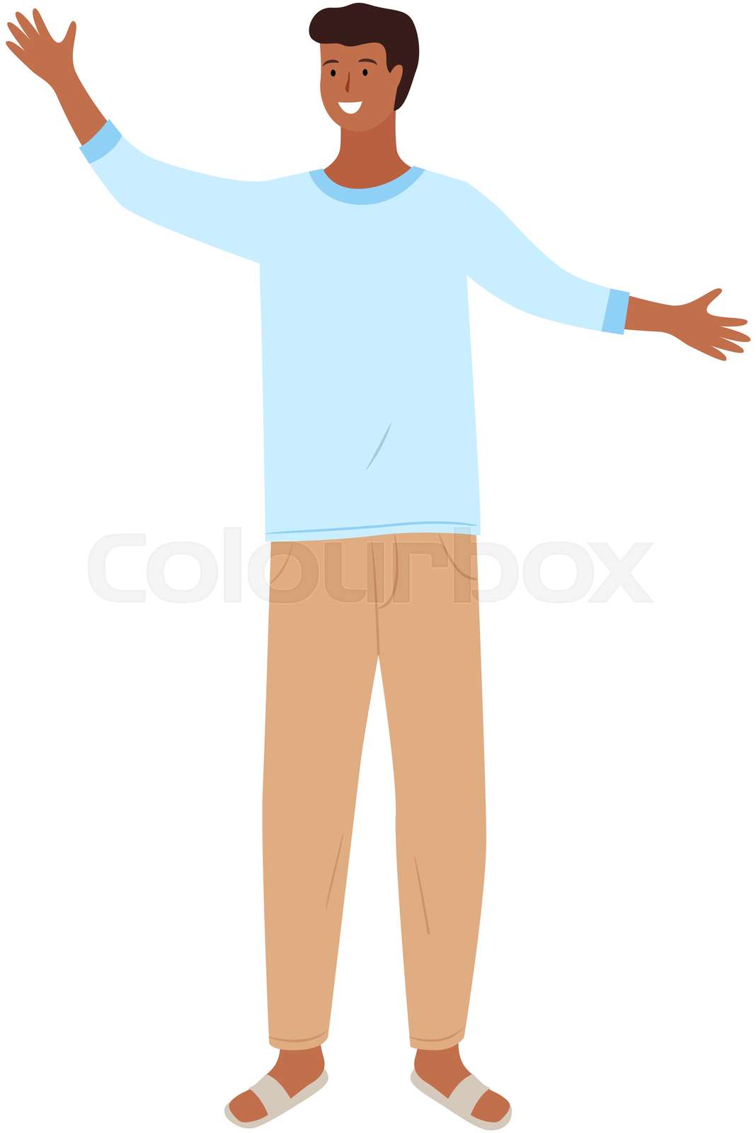 Indian village man in blue shirt and light beige trousers. Young ... Indian village man in blue shirt and light beige trousers. Young ...