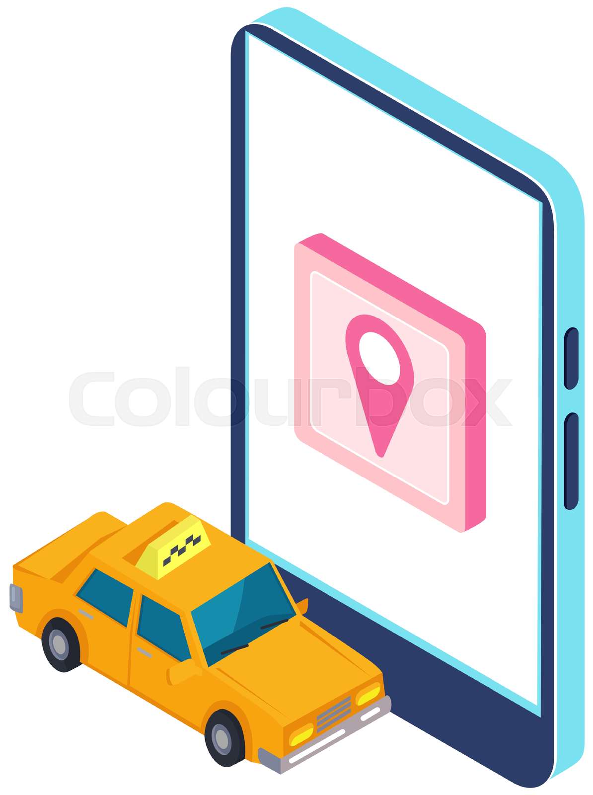 Guide roads and routes for taxi service app. Gps navigation, car ...