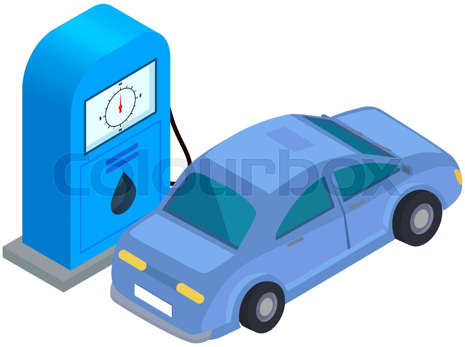Car near fuel dispenser in petrol filling station. Refueling automobile ...