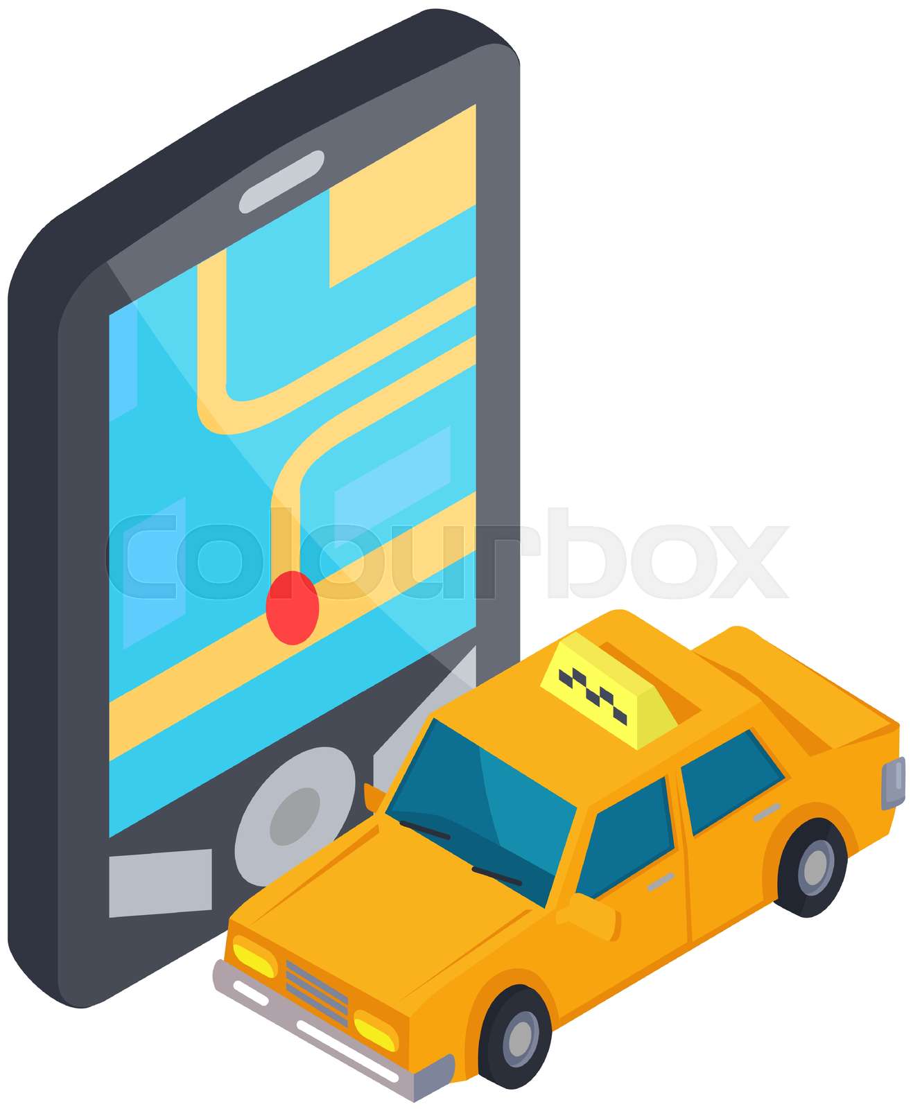Guide Roads And Routes For Taxi Service App Gps Navigation Car