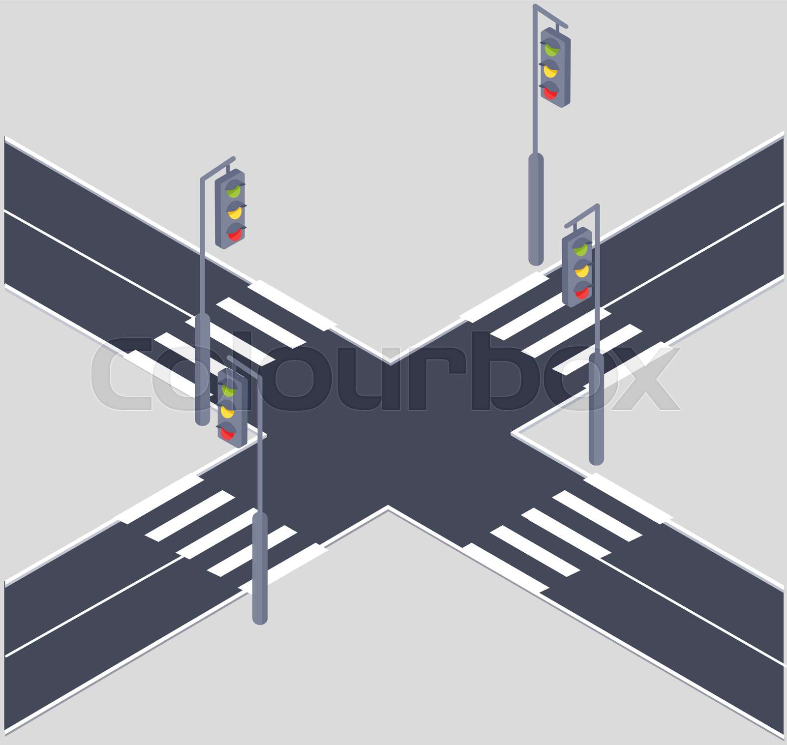Crossroad street of downtown in city. Track with road marking and ... Crossroad street of downtown in city. Track with road marking and ...