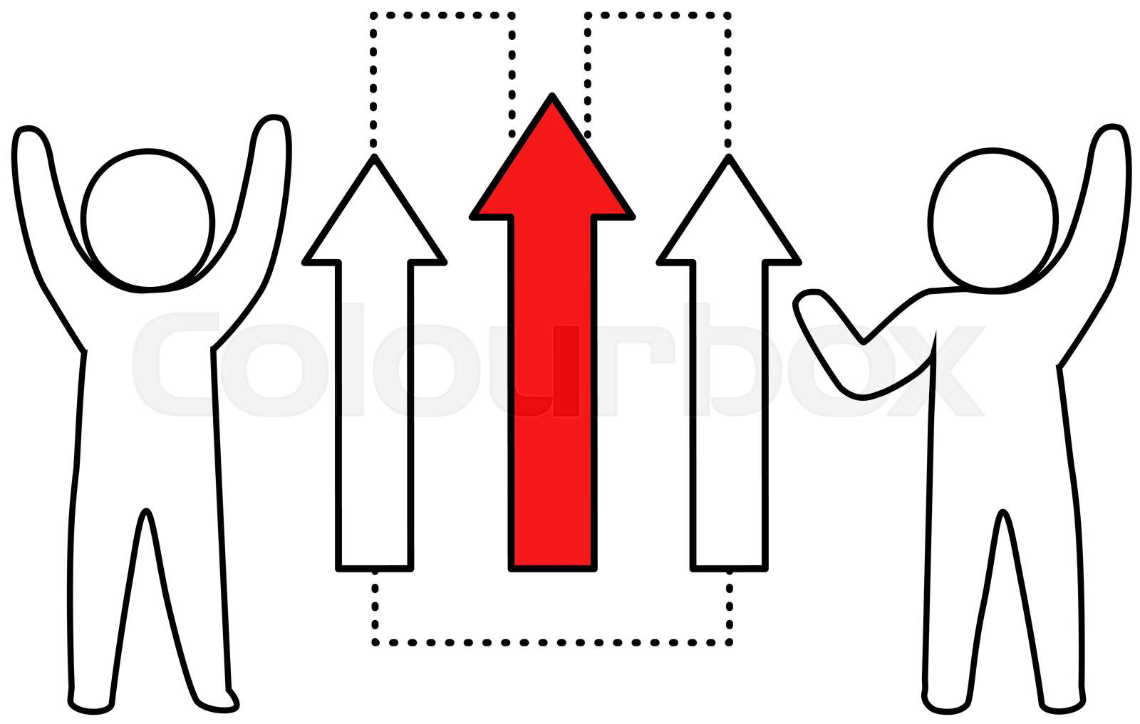 Success web icon, happy men joyfully jumping with their hands up ...